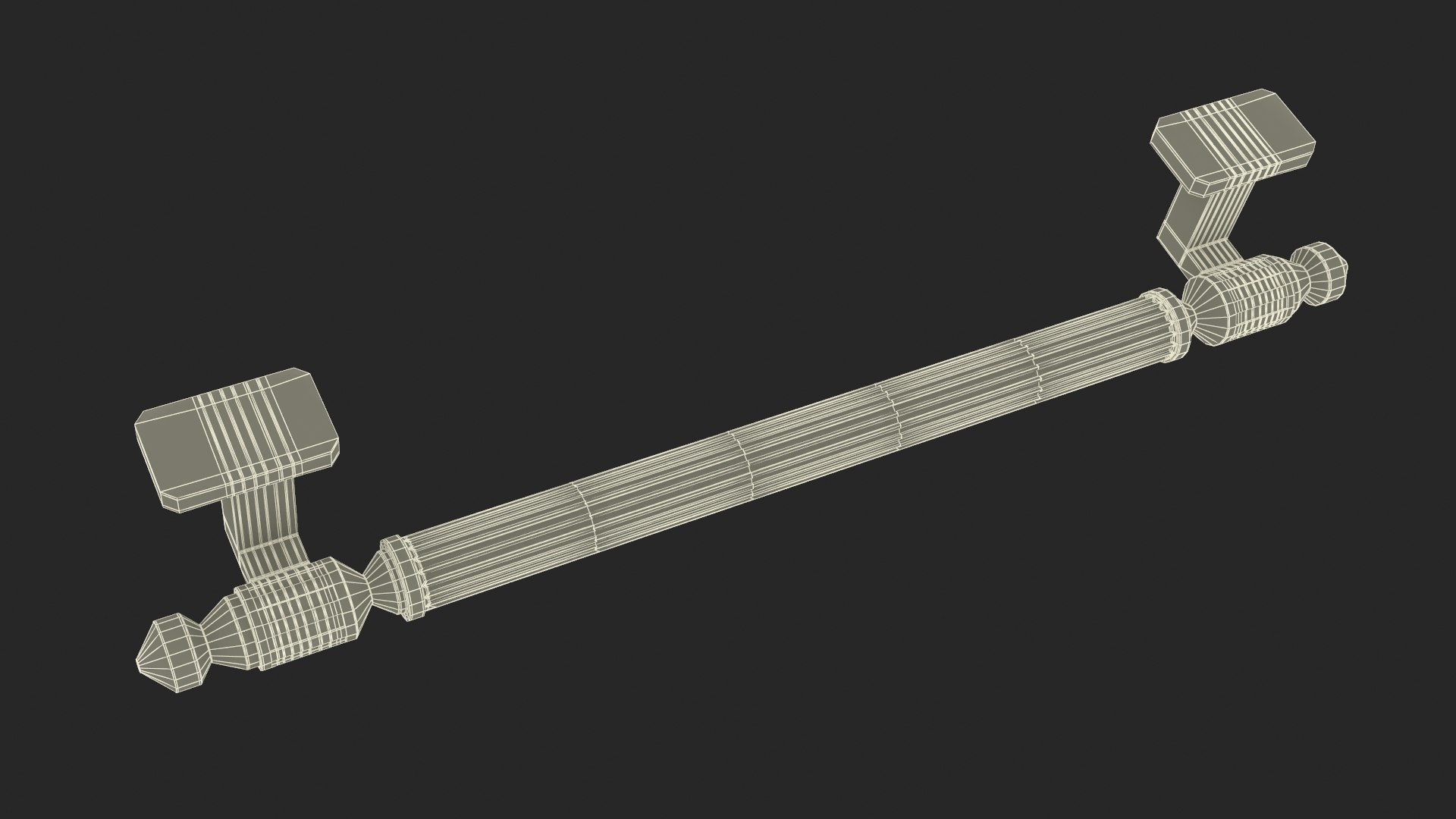 Door Handle Designer Ribbed Metal 3D Model - TurboSquid 2244916