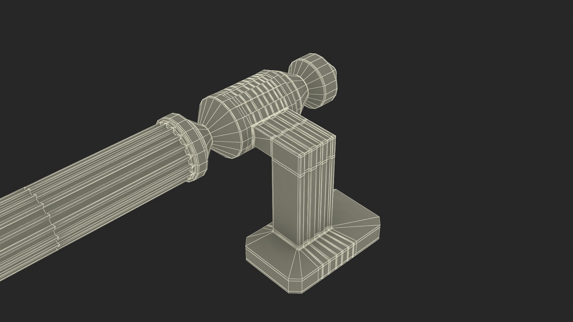 Door Handle Designer Ribbed Metal 3D Model - TurboSquid 2244916
