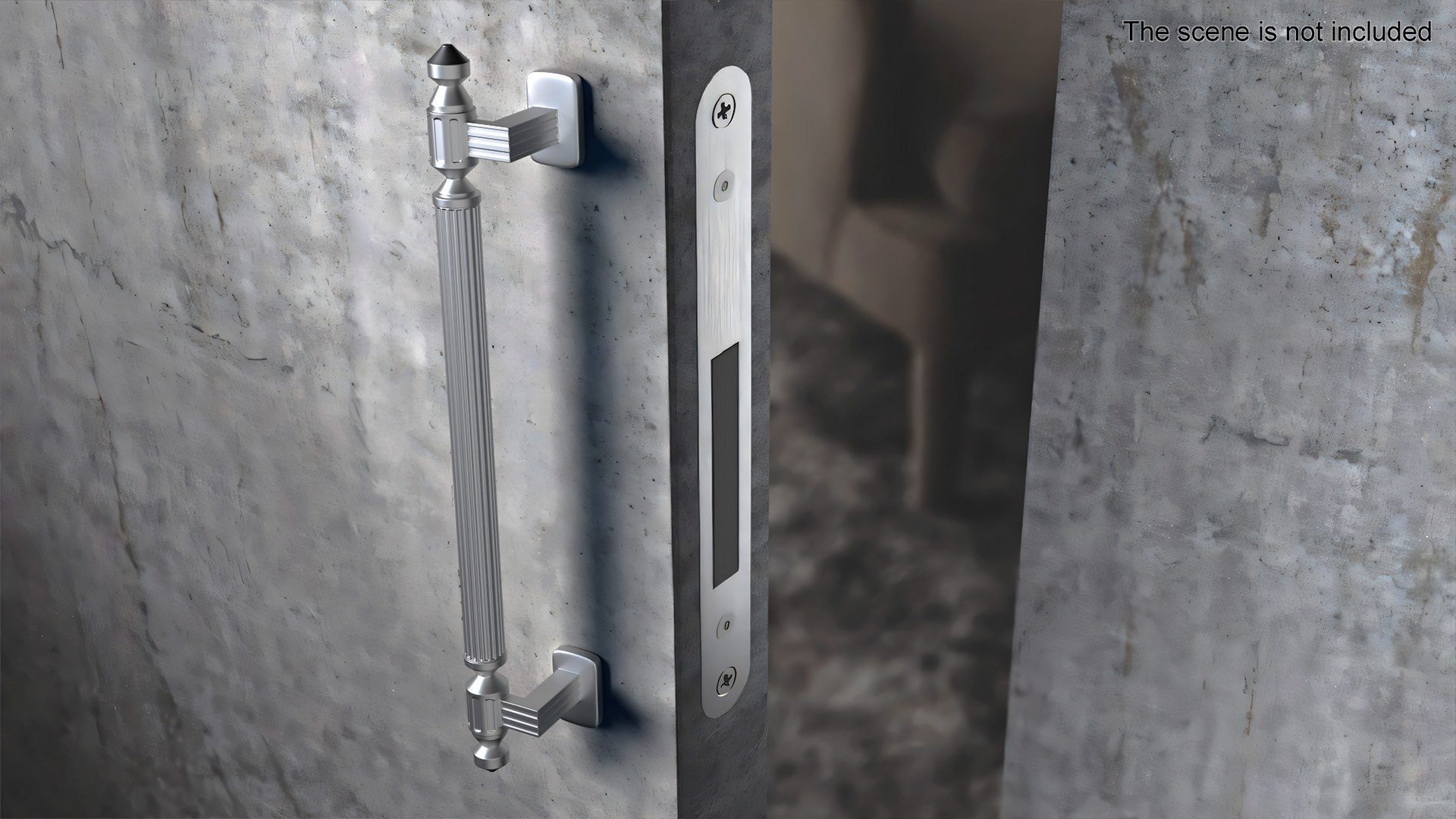 Door Handle Designer Ribbed Metal 3D Model - TurboSquid 2244916