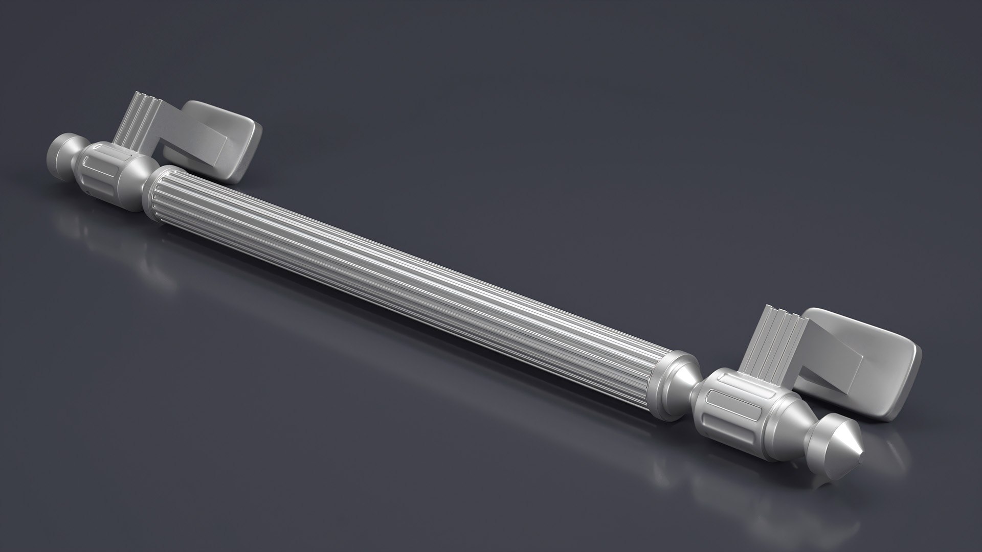 Door Handle Designer Ribbed Metal 3D Model - TurboSquid 2244916