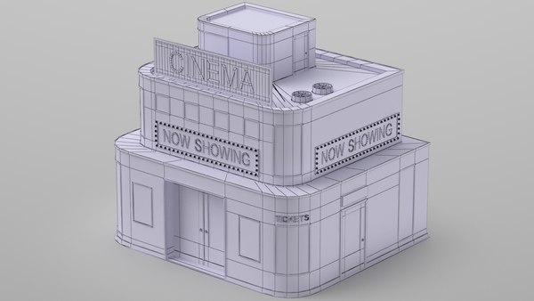 3D Low Poly Cartoon Cinema - TurboSquid 1823296