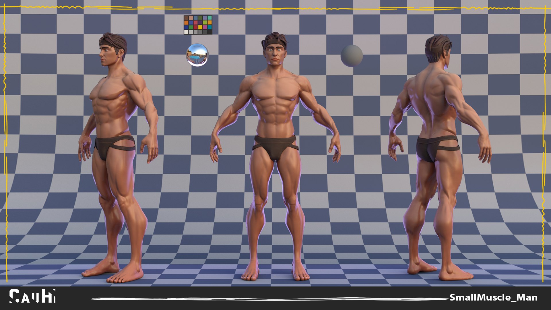 3D Small Muscle Man Basemesh - TurboSquid 2312705