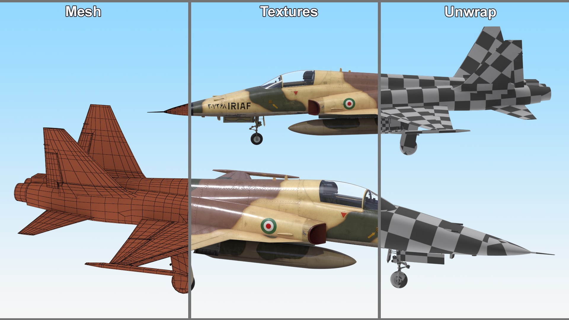 3D Iranian HESA Saeqeh Fighter Aircraft Simplified - TurboSquid 2316336