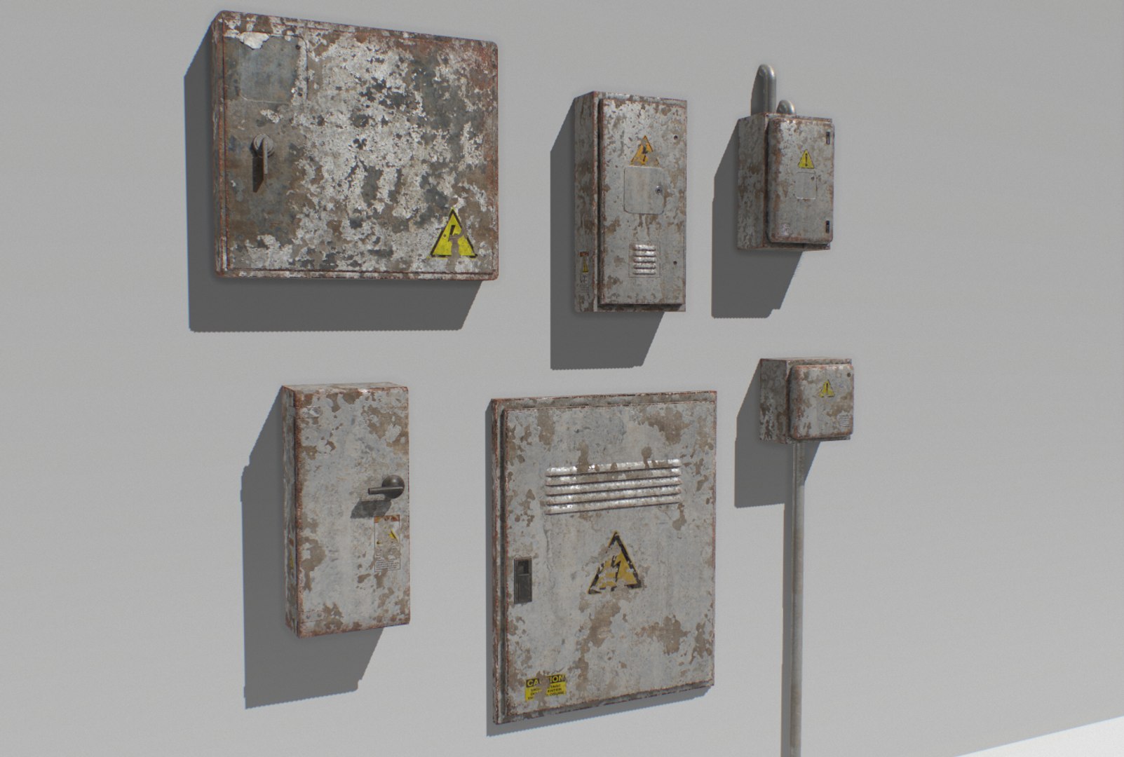 3D Pack Old Electrical Boxes - TurboSquid 1593230