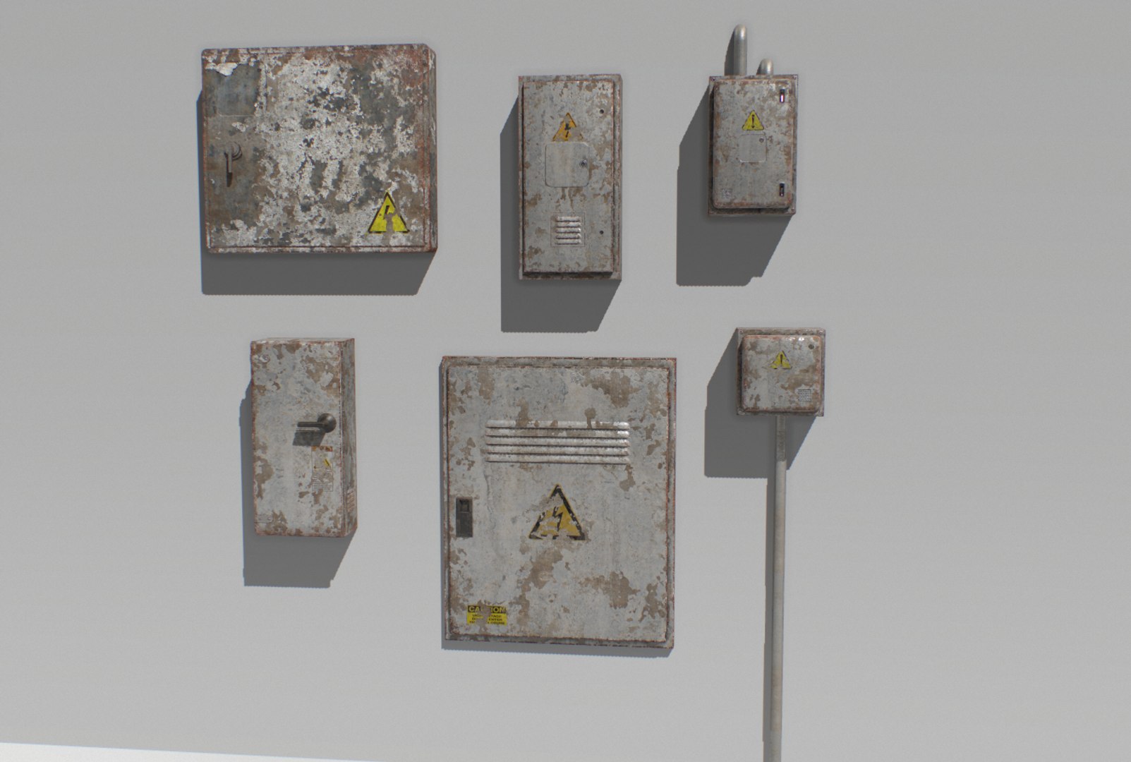 3D Pack Old Electrical Boxes - TurboSquid 1593230