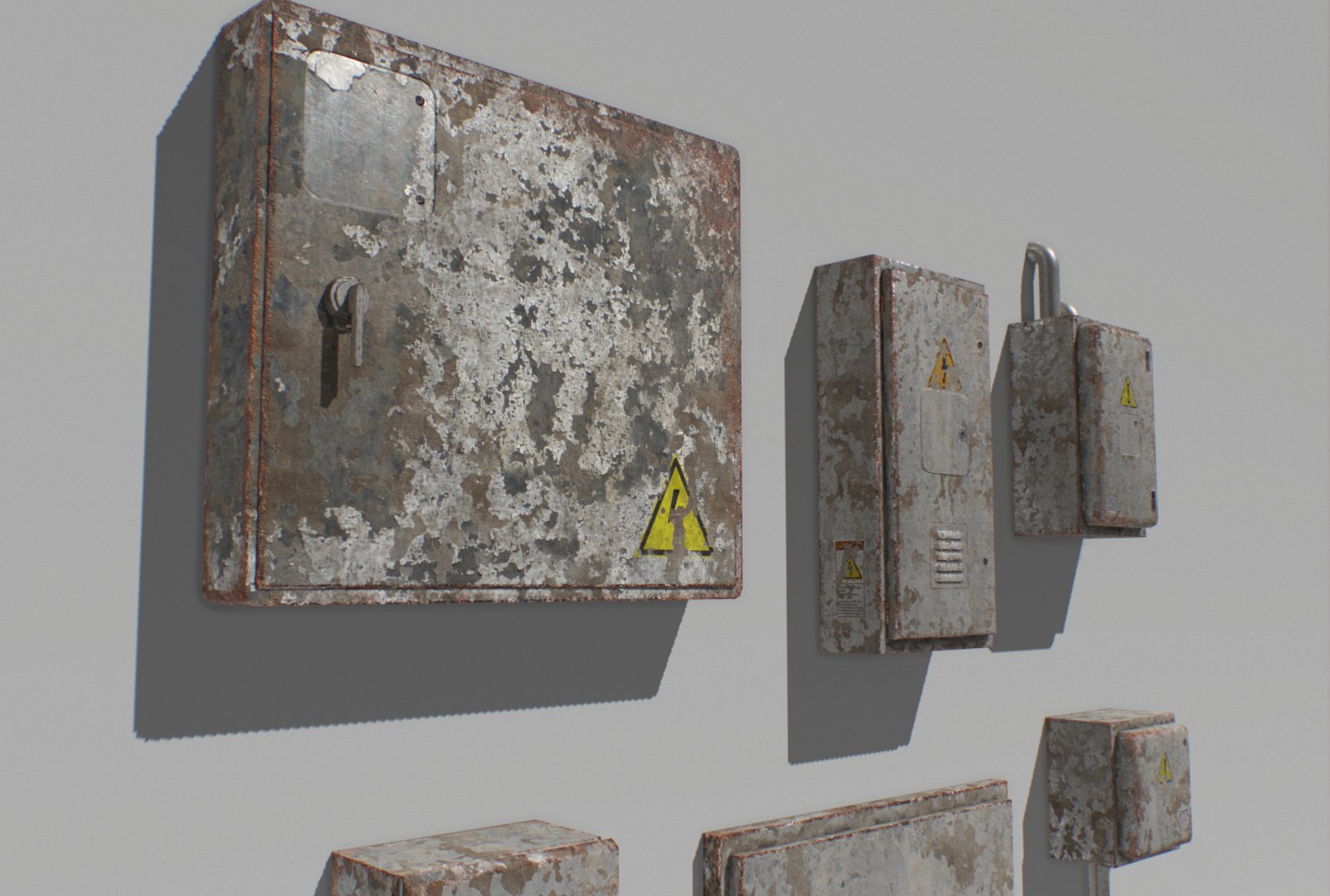 3D Pack Old Electrical Boxes - TurboSquid 1593230