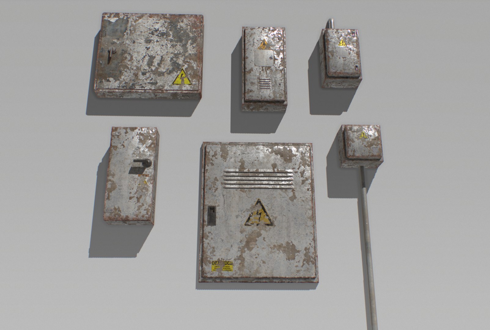 3D Pack Old Electrical Boxes - TurboSquid 1593230