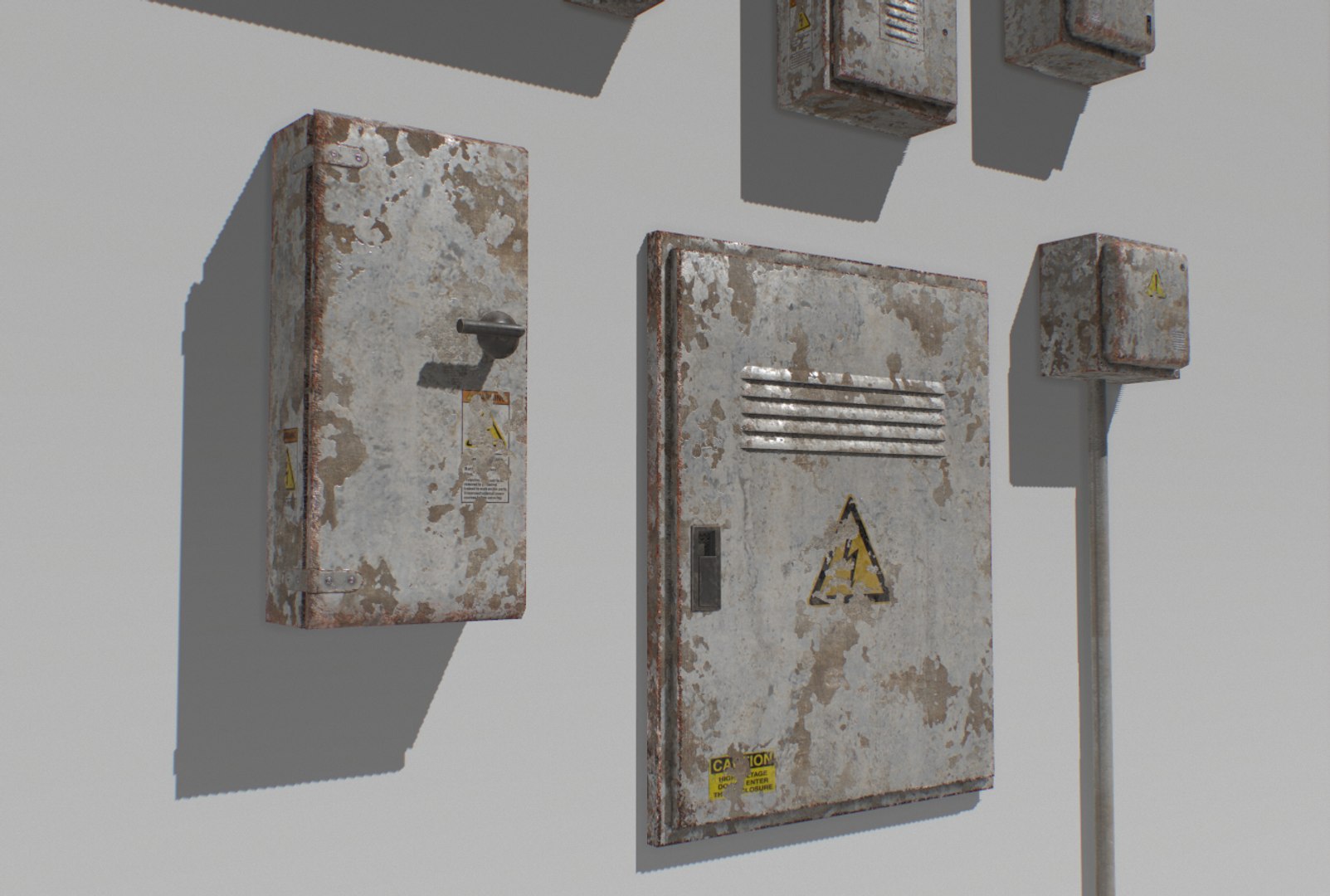 3D Pack Old Electrical Boxes - TurboSquid 1593230