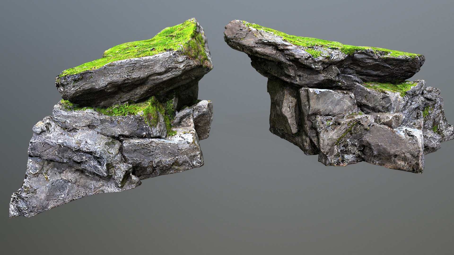 3D Mossy Cliff Rocks - TurboSquid 2282721