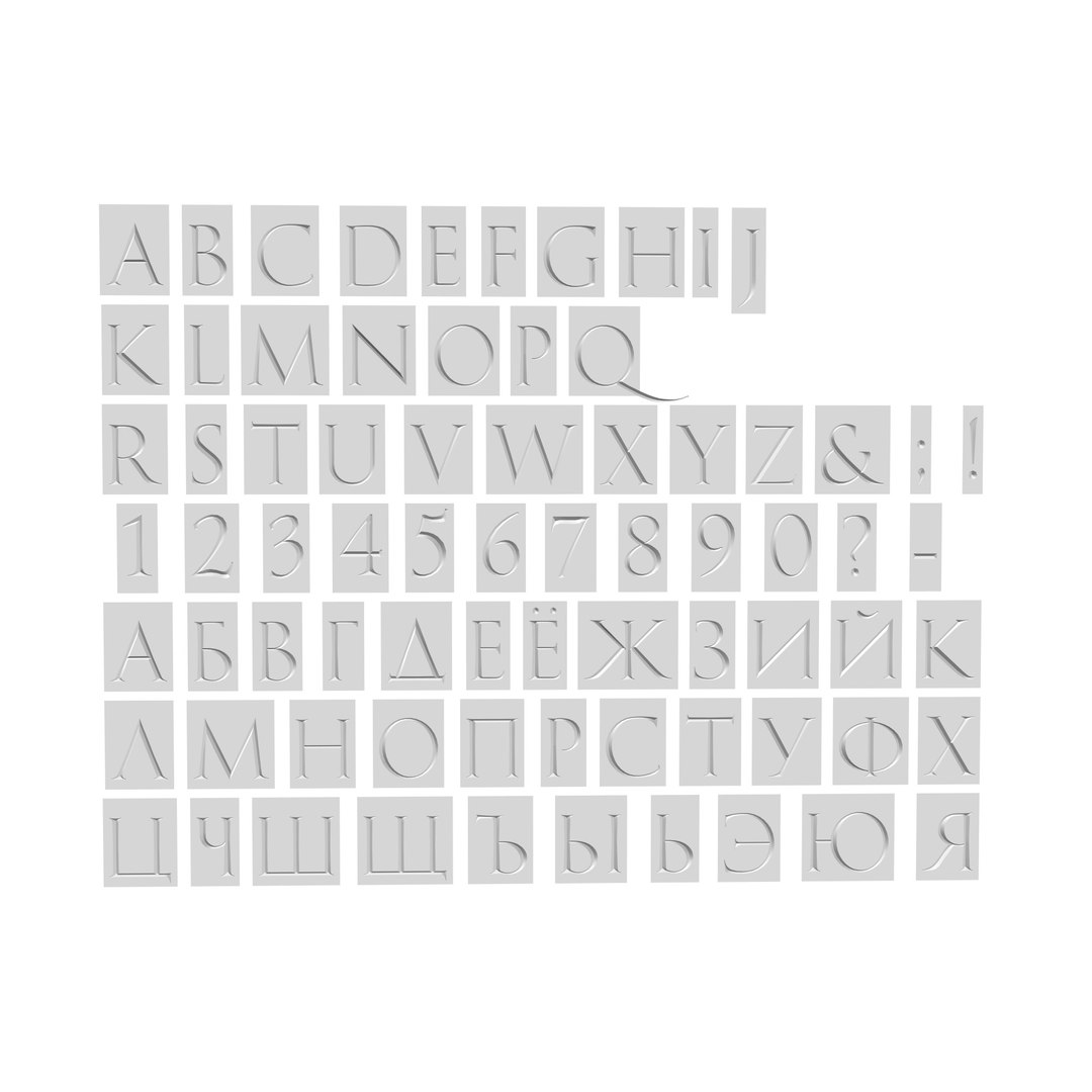 Roman Trajanic Font 3D Model - TurboSquid 2202198