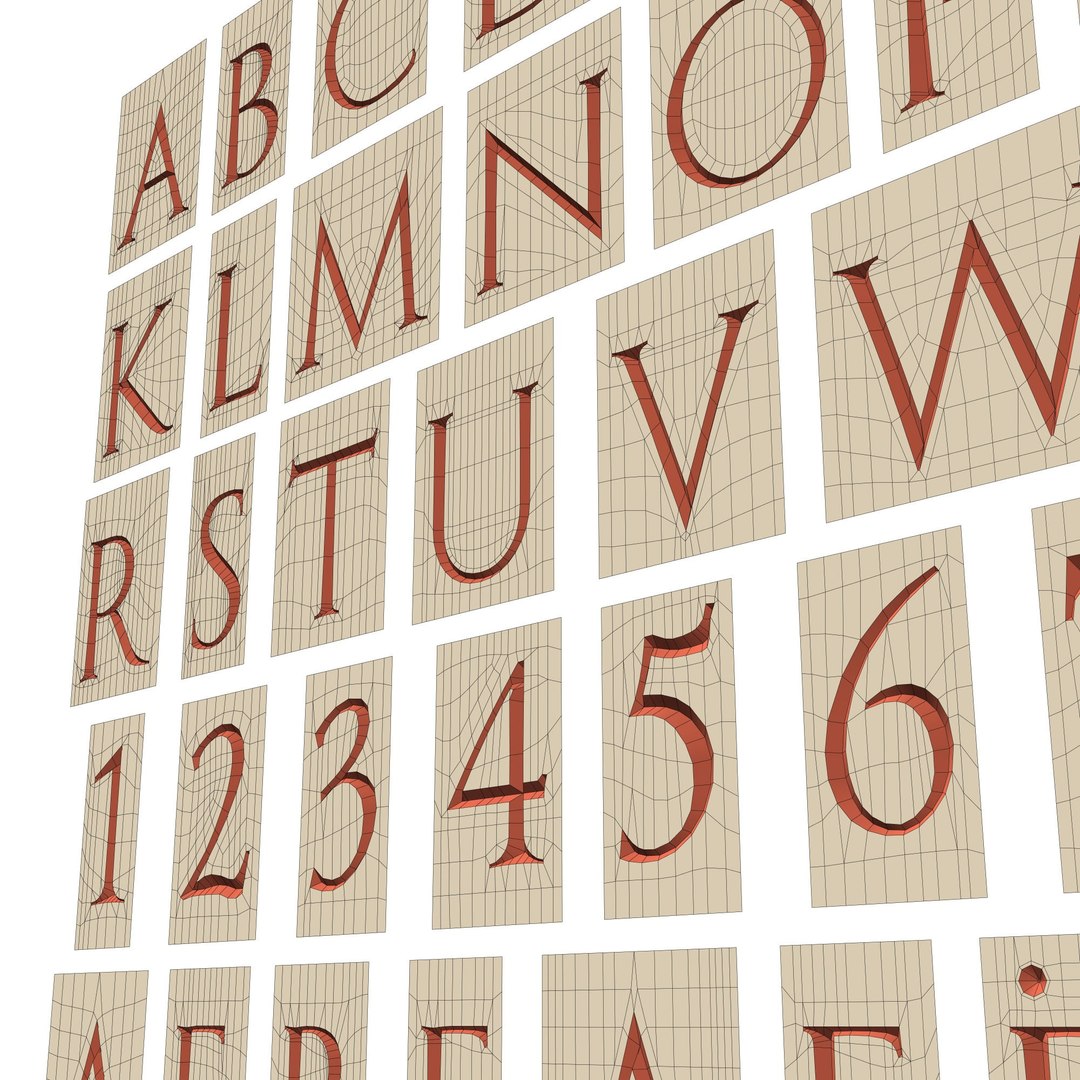Roman Trajanic Font 3D Model - TurboSquid 2202198