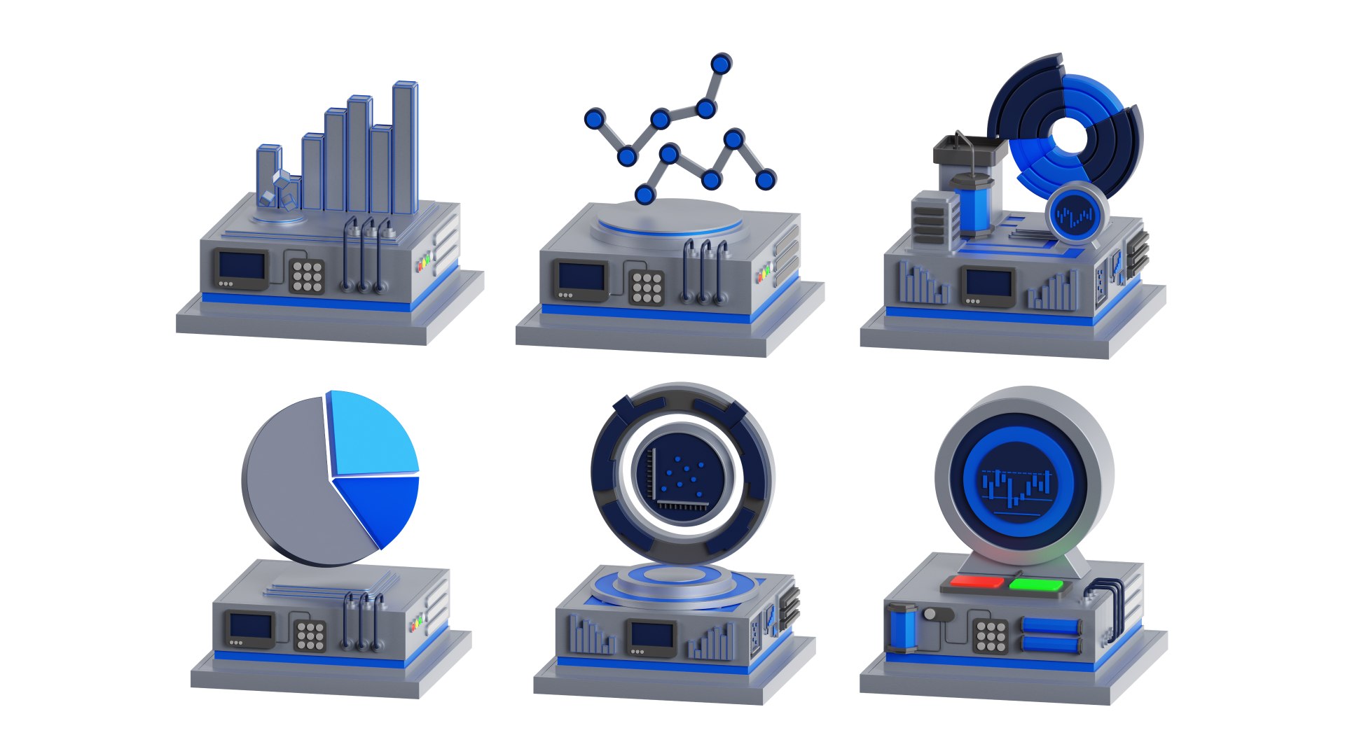 3D Model Graph Chart 3D Collection - TurboSquid 2339885