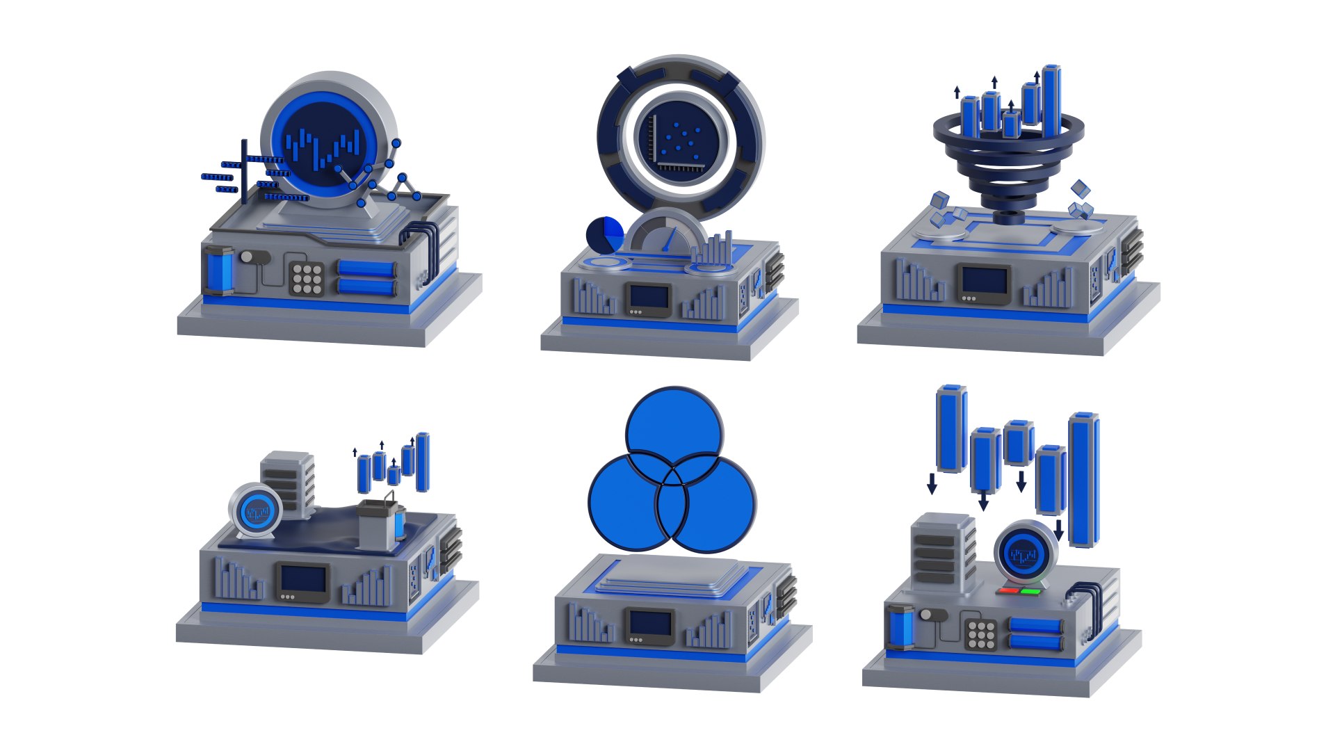 3D Model Graph Chart 3D Collection - TurboSquid 2339885