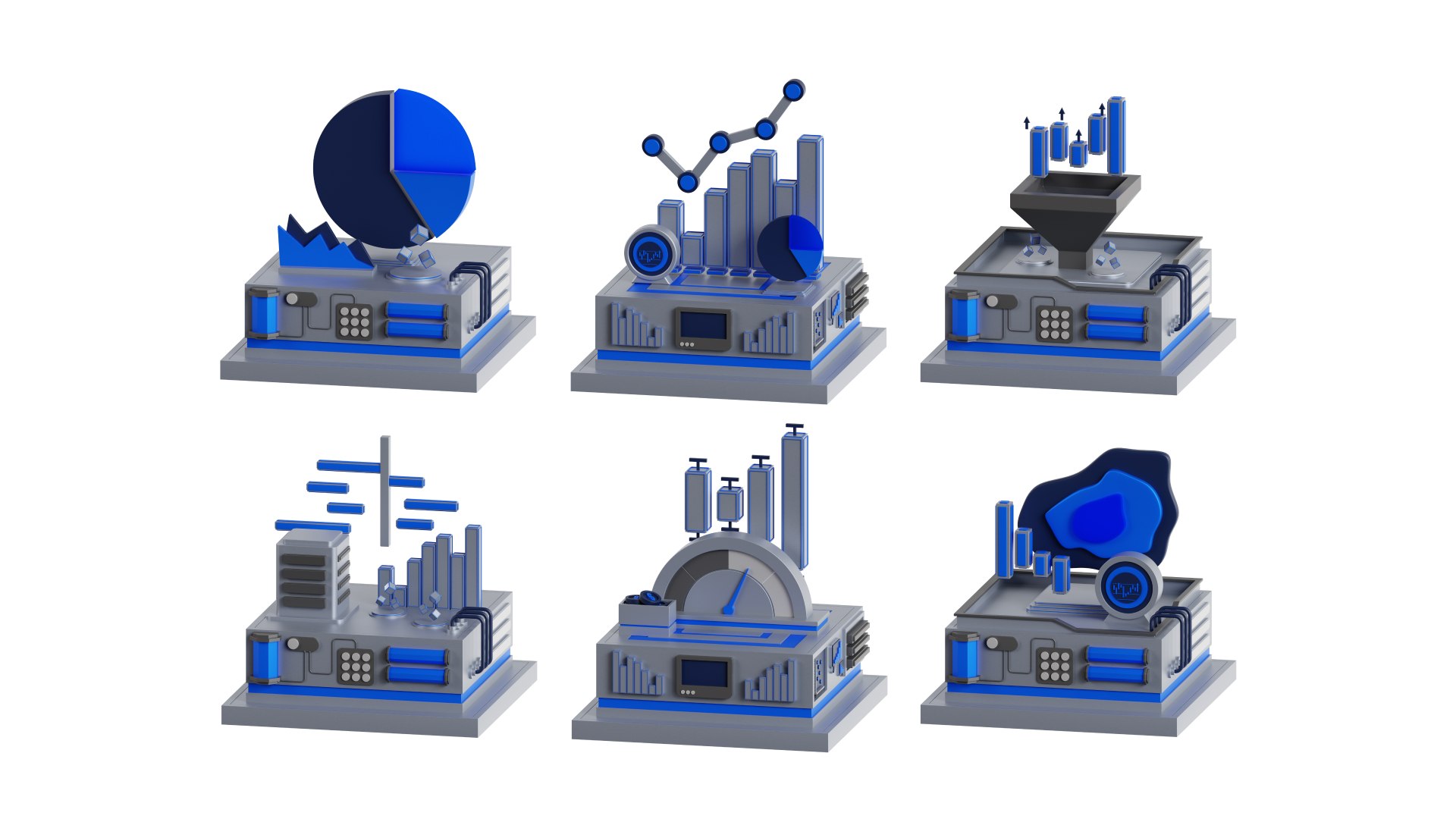 3D Model Graph Chart 3D Collection - TurboSquid 2339885