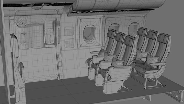 3D model a380 airplane interior airlines - TurboSquid 1494194