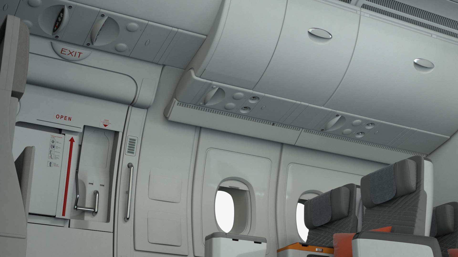 3D model a380 airplane interior airlines - TurboSquid 1494194