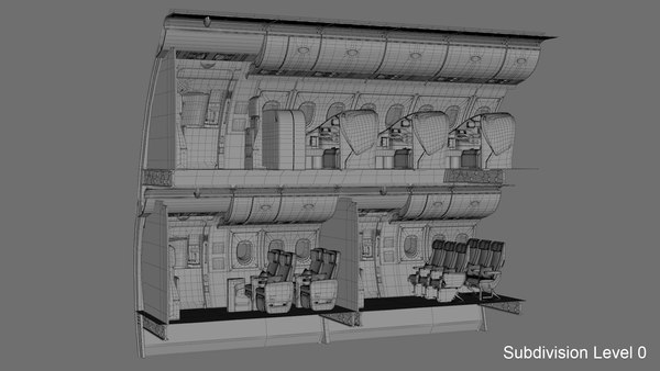 3D model a380 airplane interior airlines - TurboSquid 1494194
