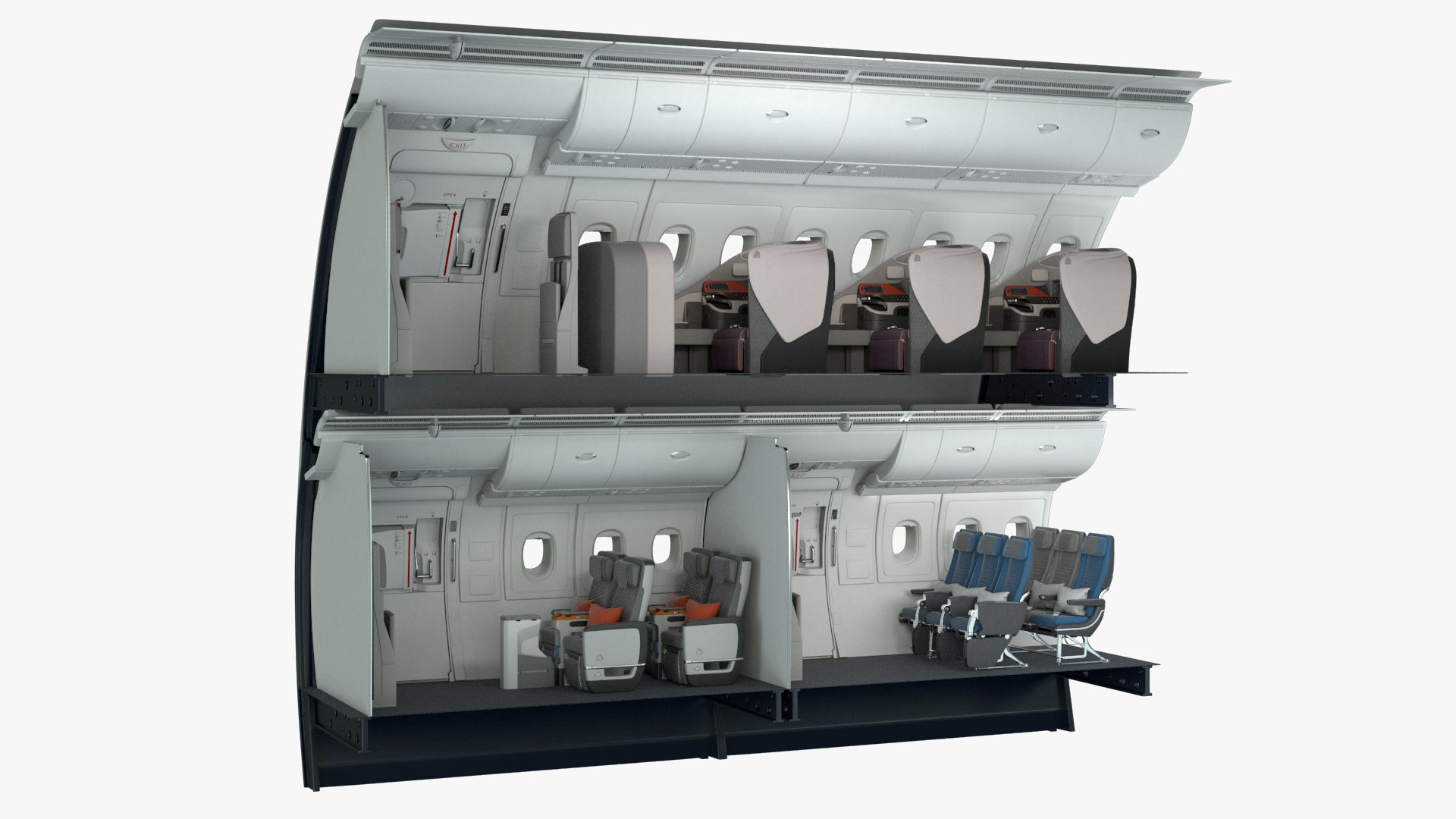 3D model a380 airplane interior airlines - TurboSquid 1494194