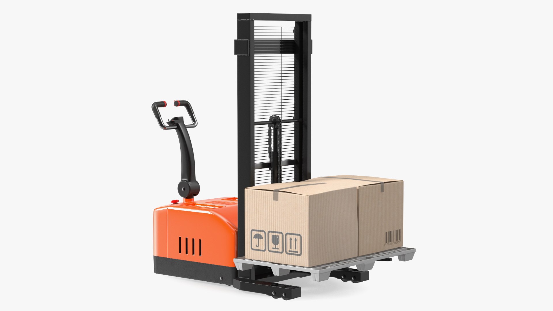 3D Model Walkie Pallet Stacker Everest Orange With Boxes - TurboSquid ...