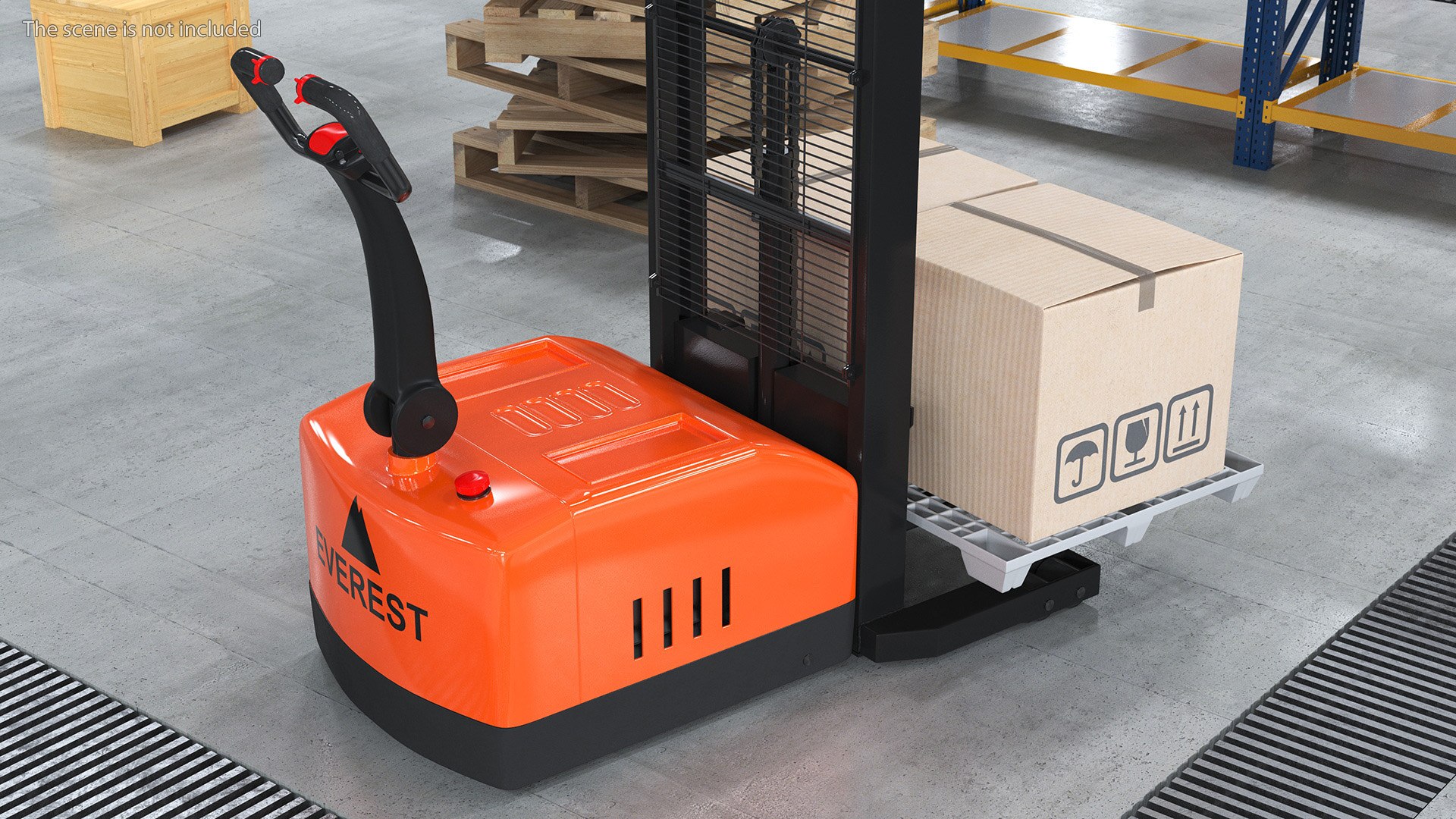 3D Model Walkie Pallet Stacker Everest Orange With Boxes - TurboSquid ...