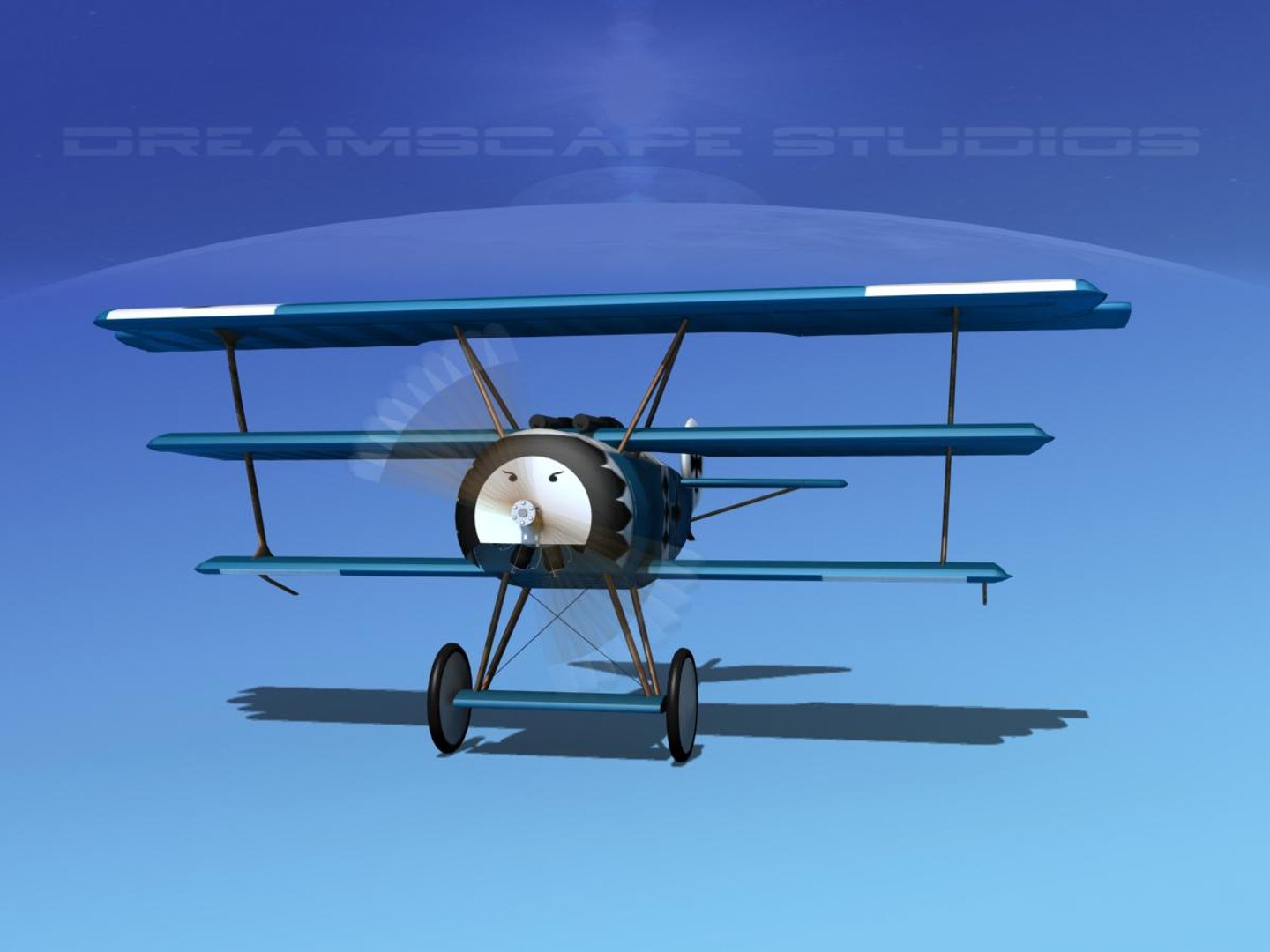 Triplanes Fokker Dr-1 Fighter 3d Model