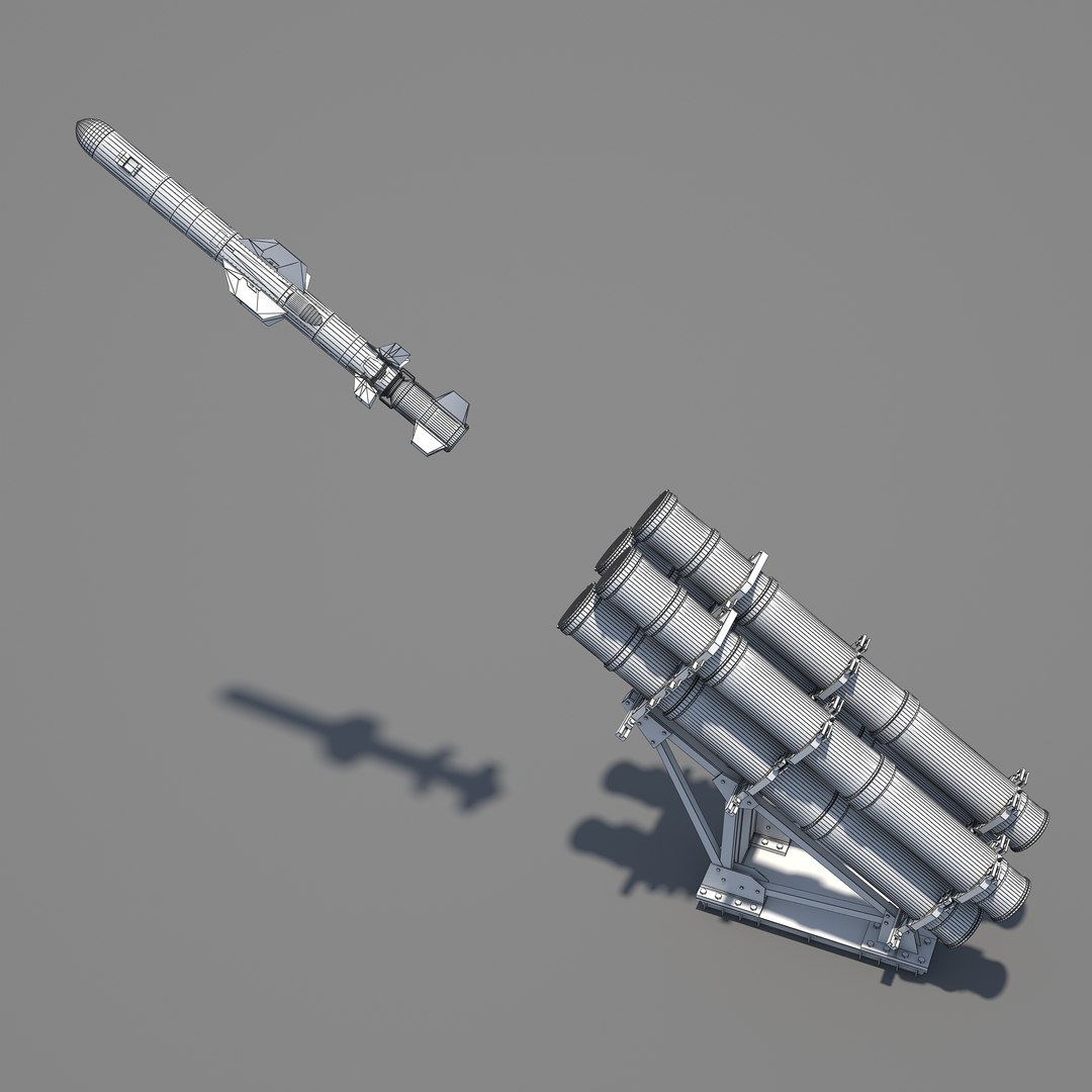 Rgm-84 Harpoon Mk-141 Guided Missile 3d Max