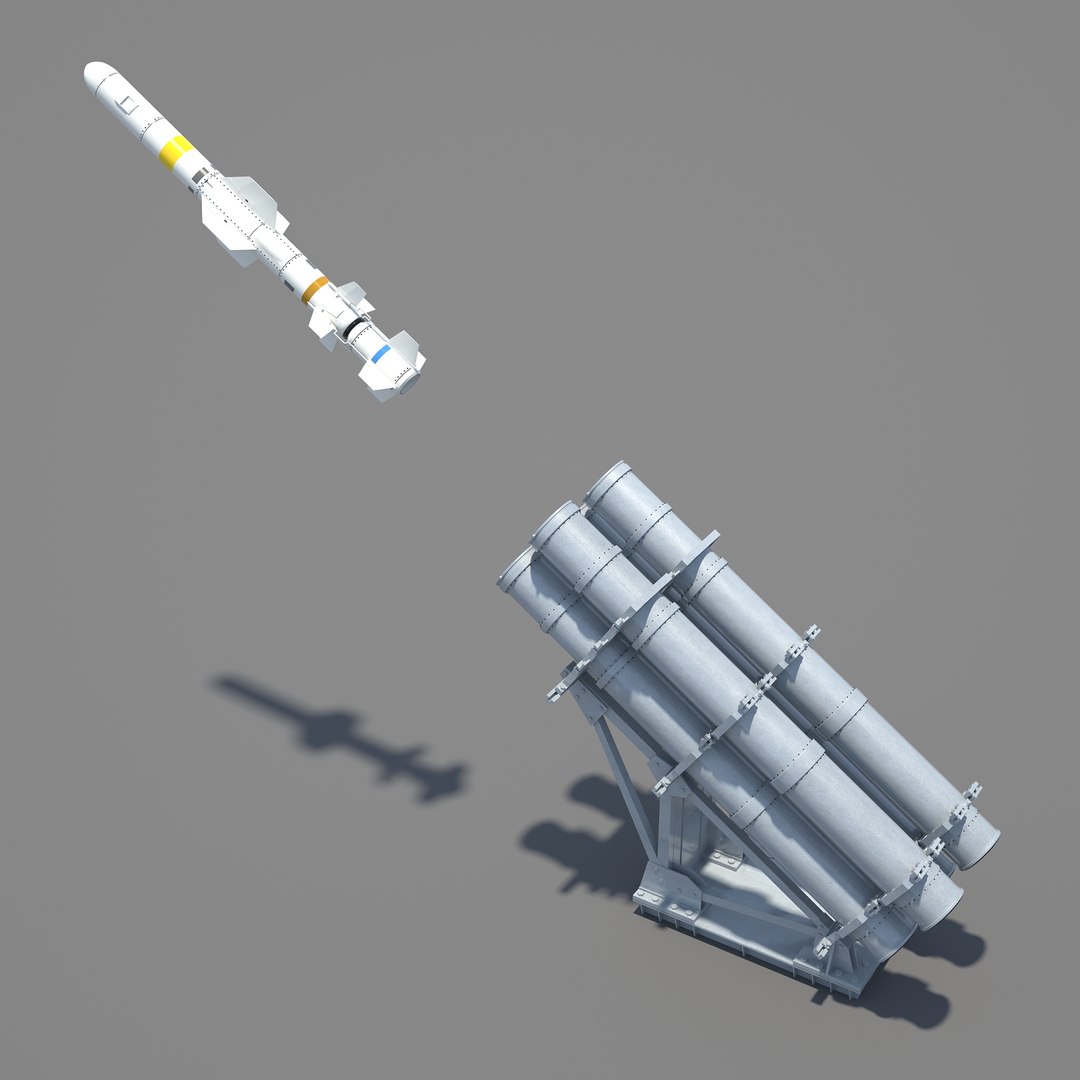 Rgm-84 Harpoon Mk-141 Guided Missile 3d Max