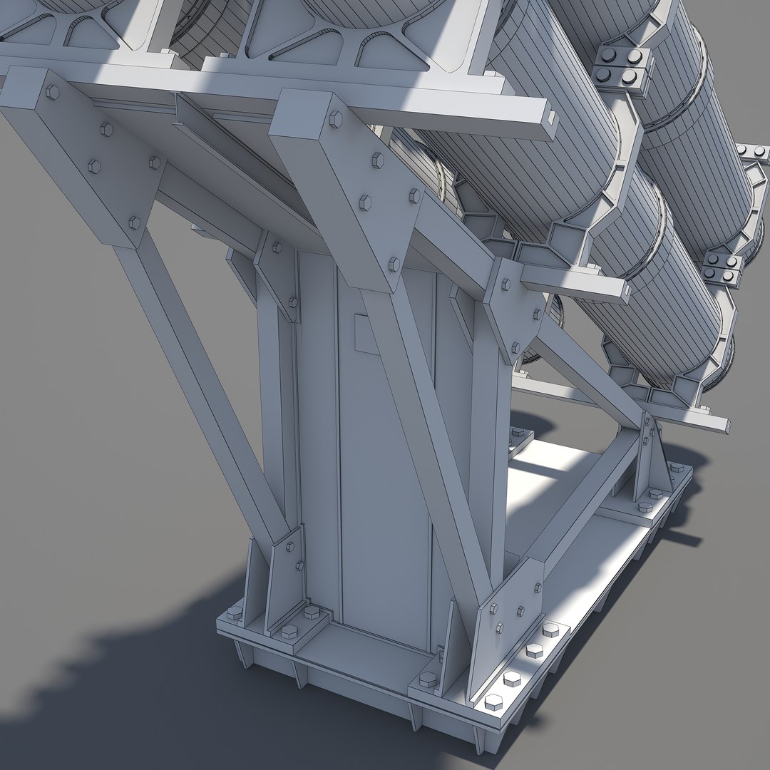 Rgm-84 Harpoon Mk-141 Guided Missile 3d Max