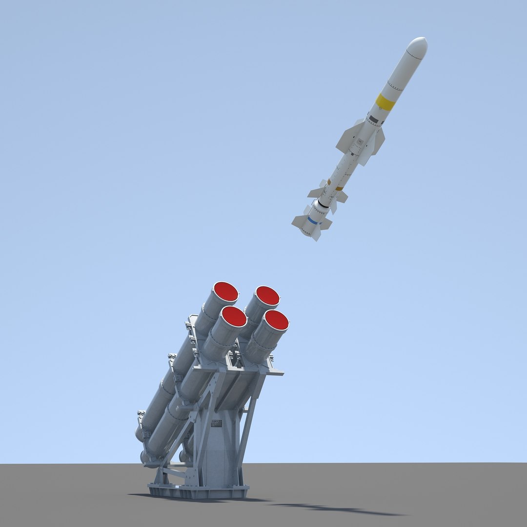 Rgm-84 Harpoon Mk-141 Guided Missile 3d Max