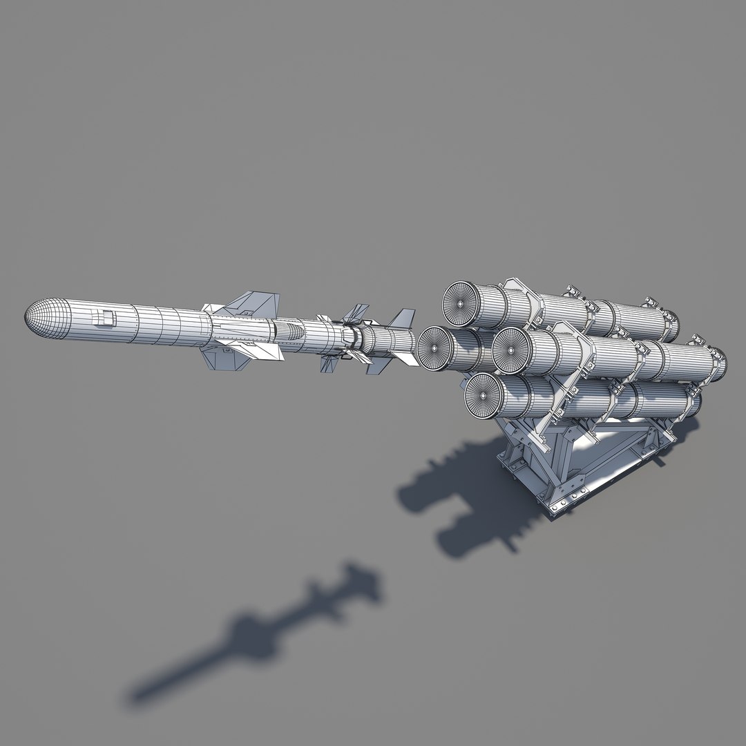 Rgm-84 Harpoon Mk-141 Guided Missile 3d Max