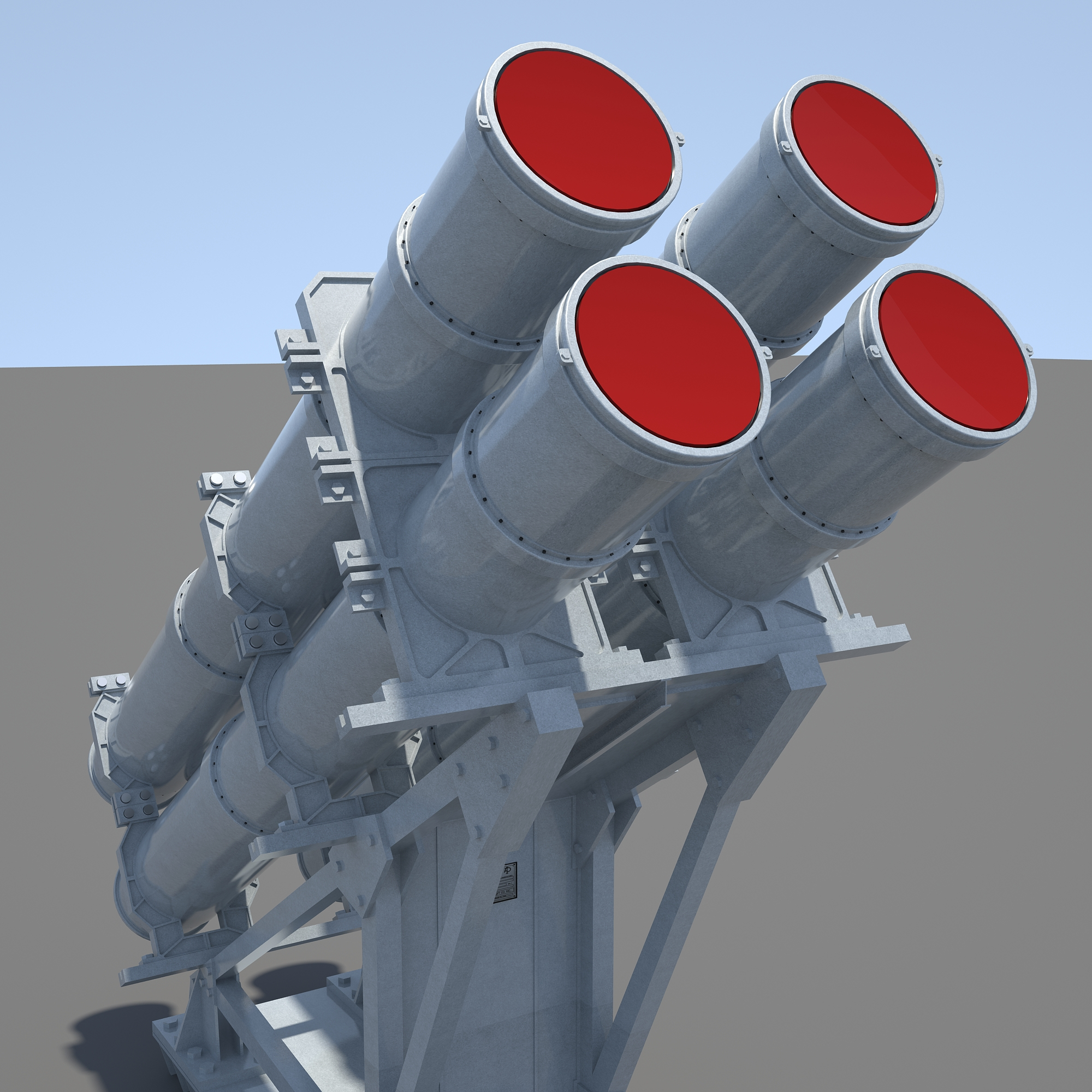 rgm-84 harpoon mk-141 guided missile 3d max