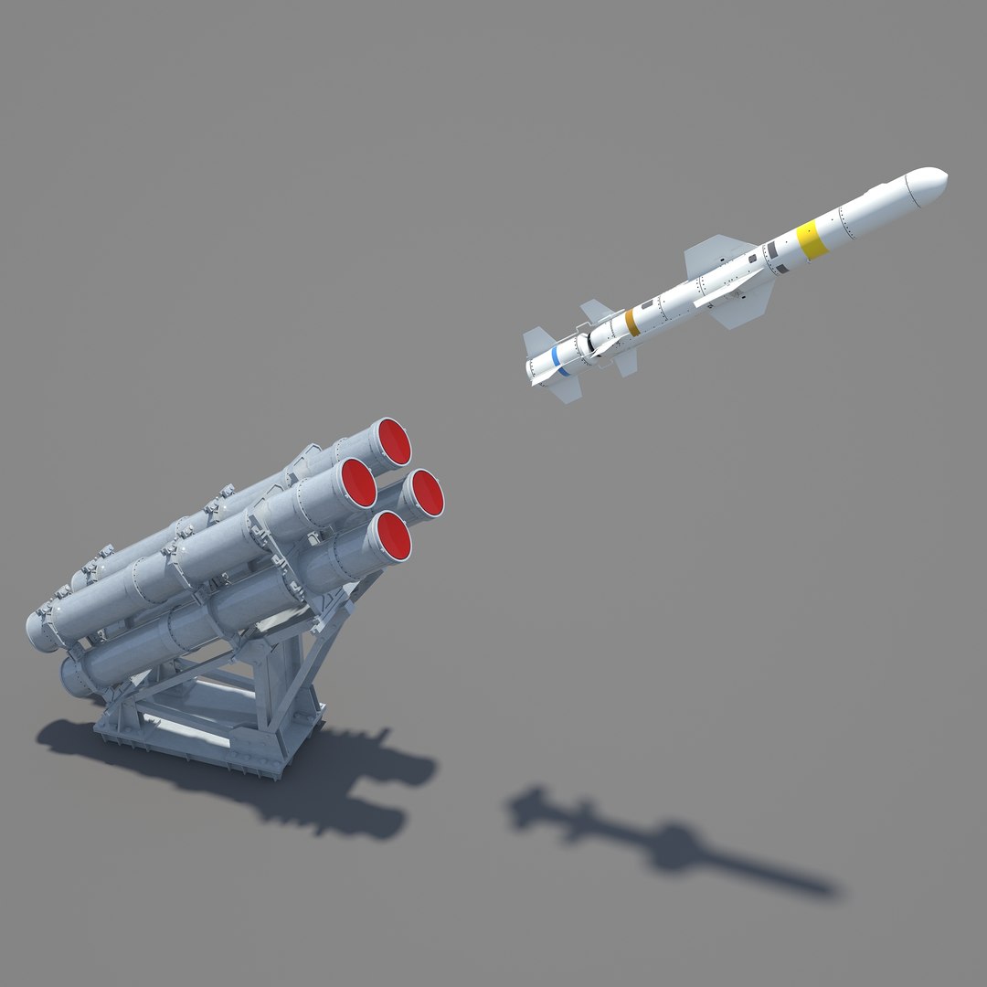 Rgm-84 Harpoon Mk-141 Guided Missile 3d Max