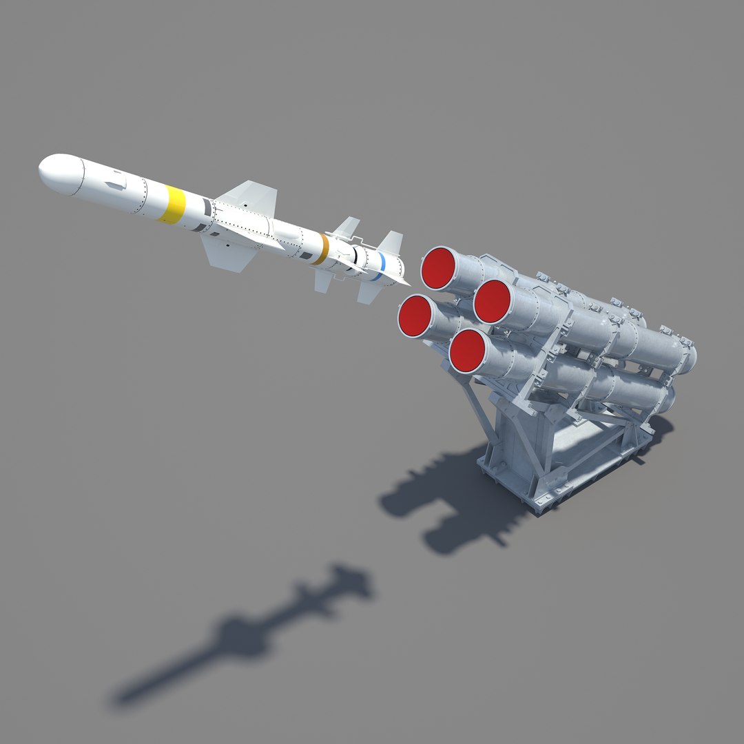 Rgm-84 Harpoon Mk-141 Guided Missile 3d Max