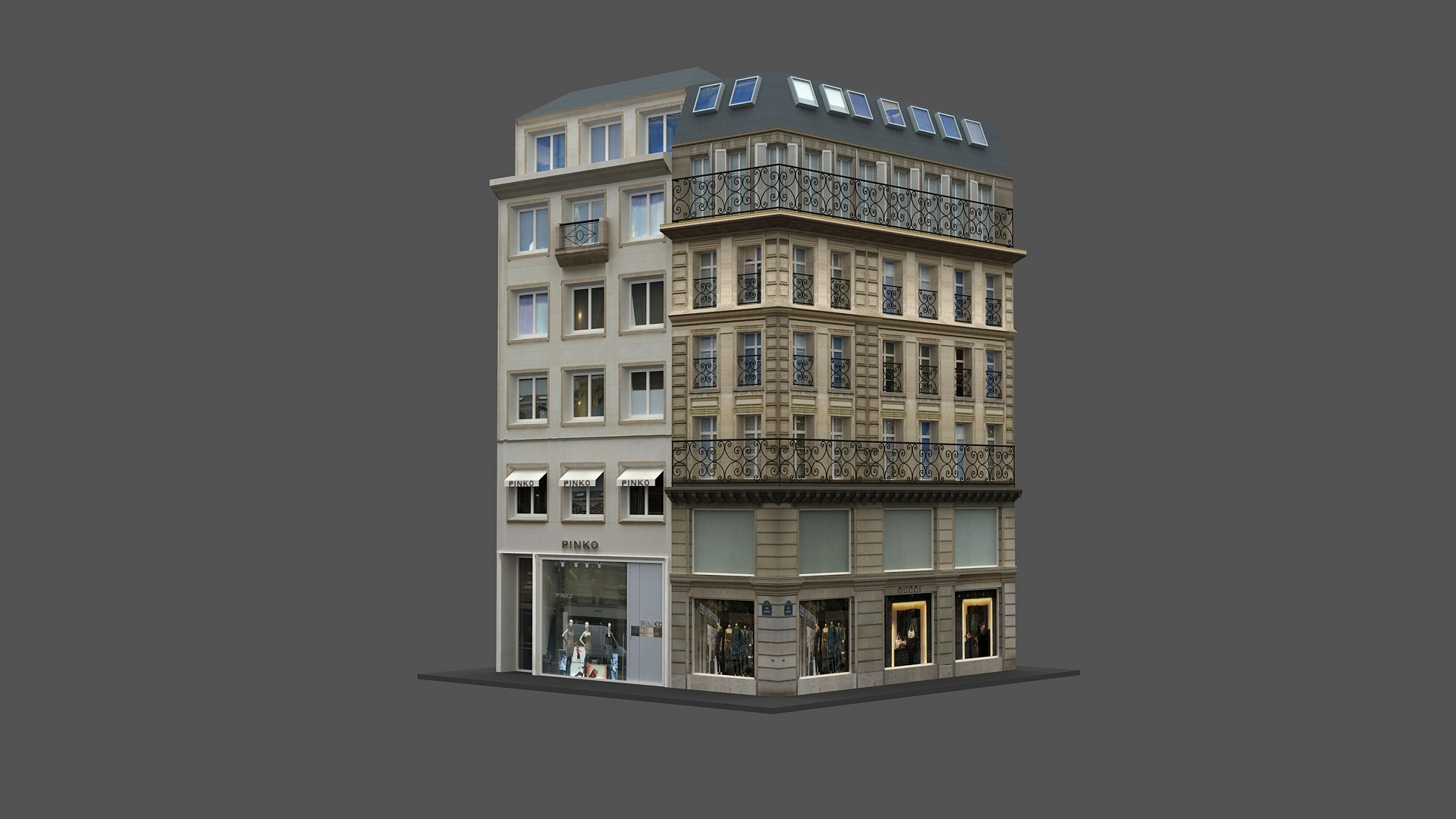 Typical Parisian Corner Building 03 3D Model - TurboSquid 1717165