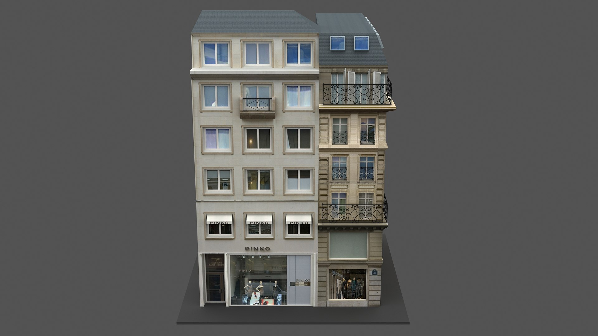 Typical Parisian Corner Building 03 3D Model - TurboSquid 1717165