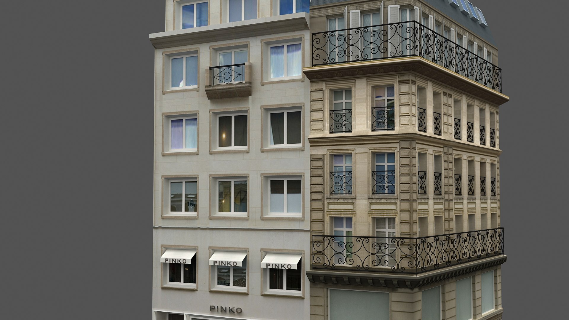 Typical Parisian Corner Building 03 3D Model - TurboSquid 1717165