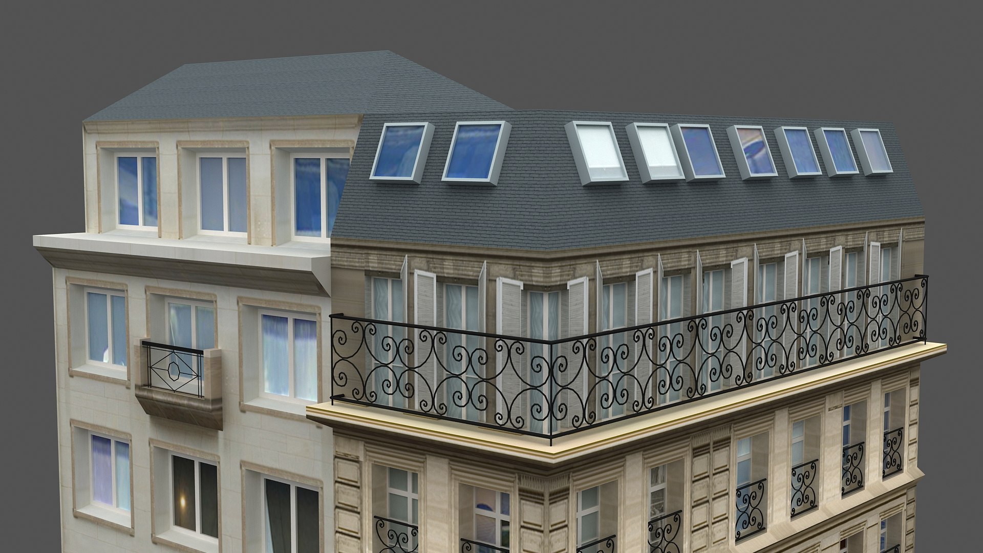 Typical Parisian Corner Building 03 3D Model - TurboSquid 1717165