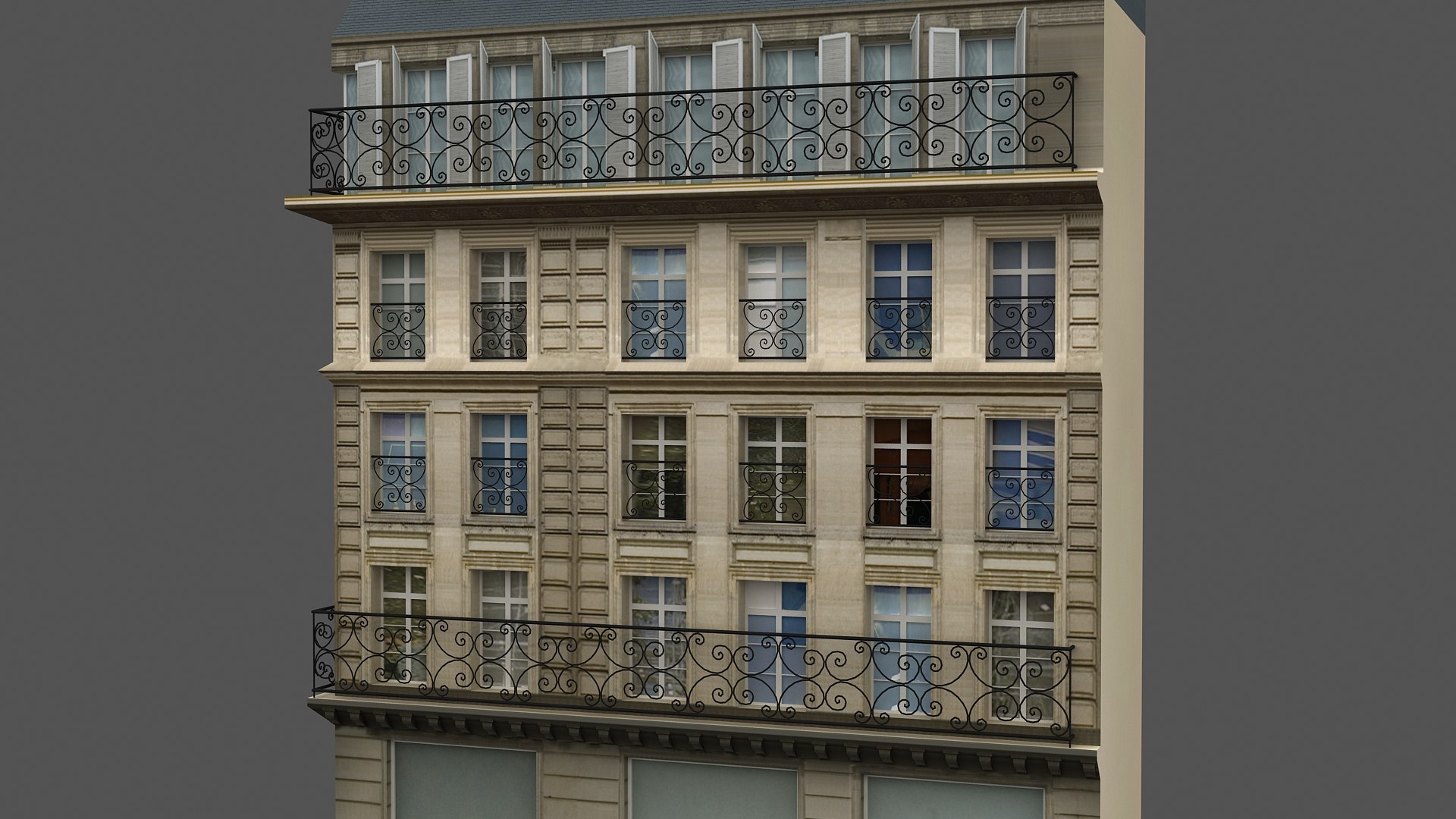 Typical Parisian Corner Building 03 3D Model - TurboSquid 1717165