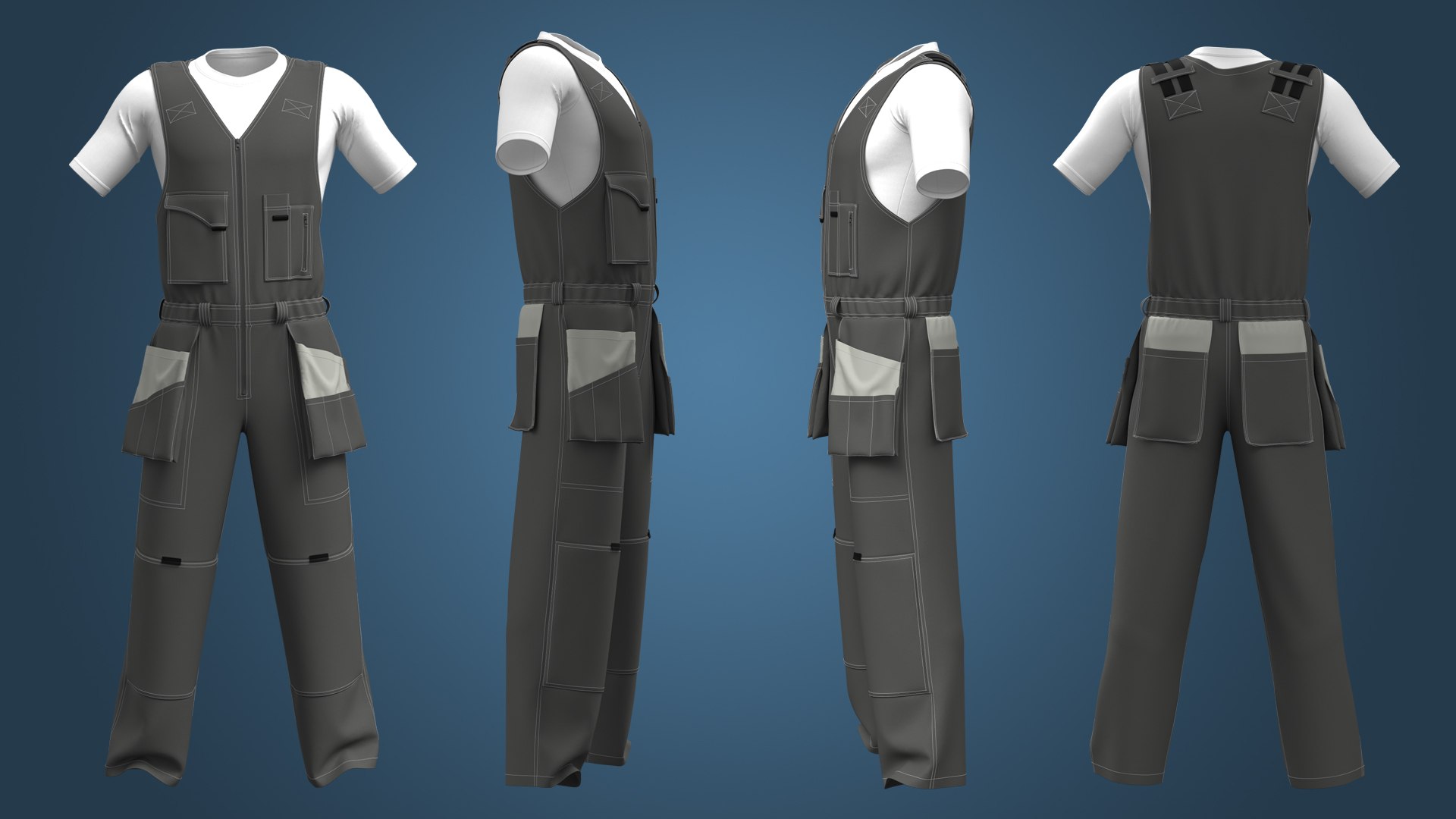 3D Working Overalls - TurboSquid 2009205