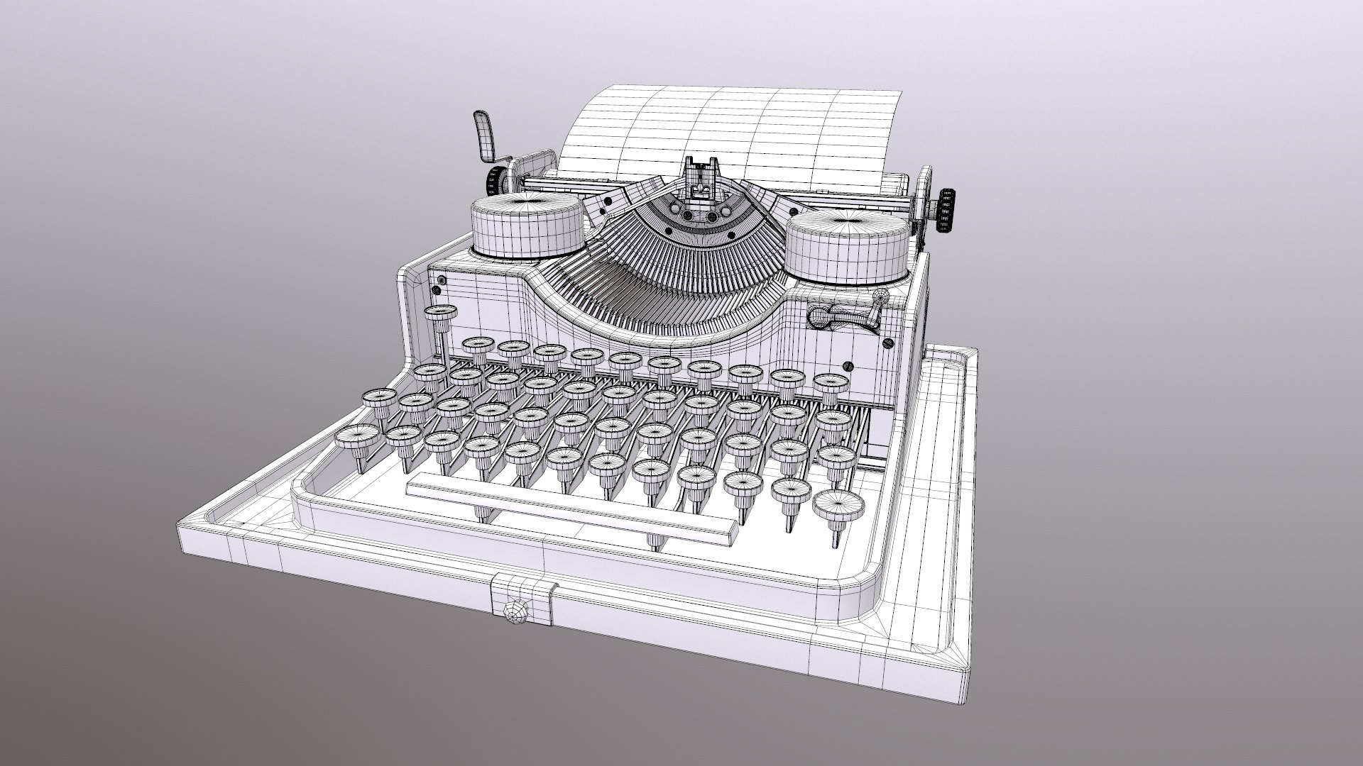Retro Typewriter 0001 3D Model - TurboSquid 1832238