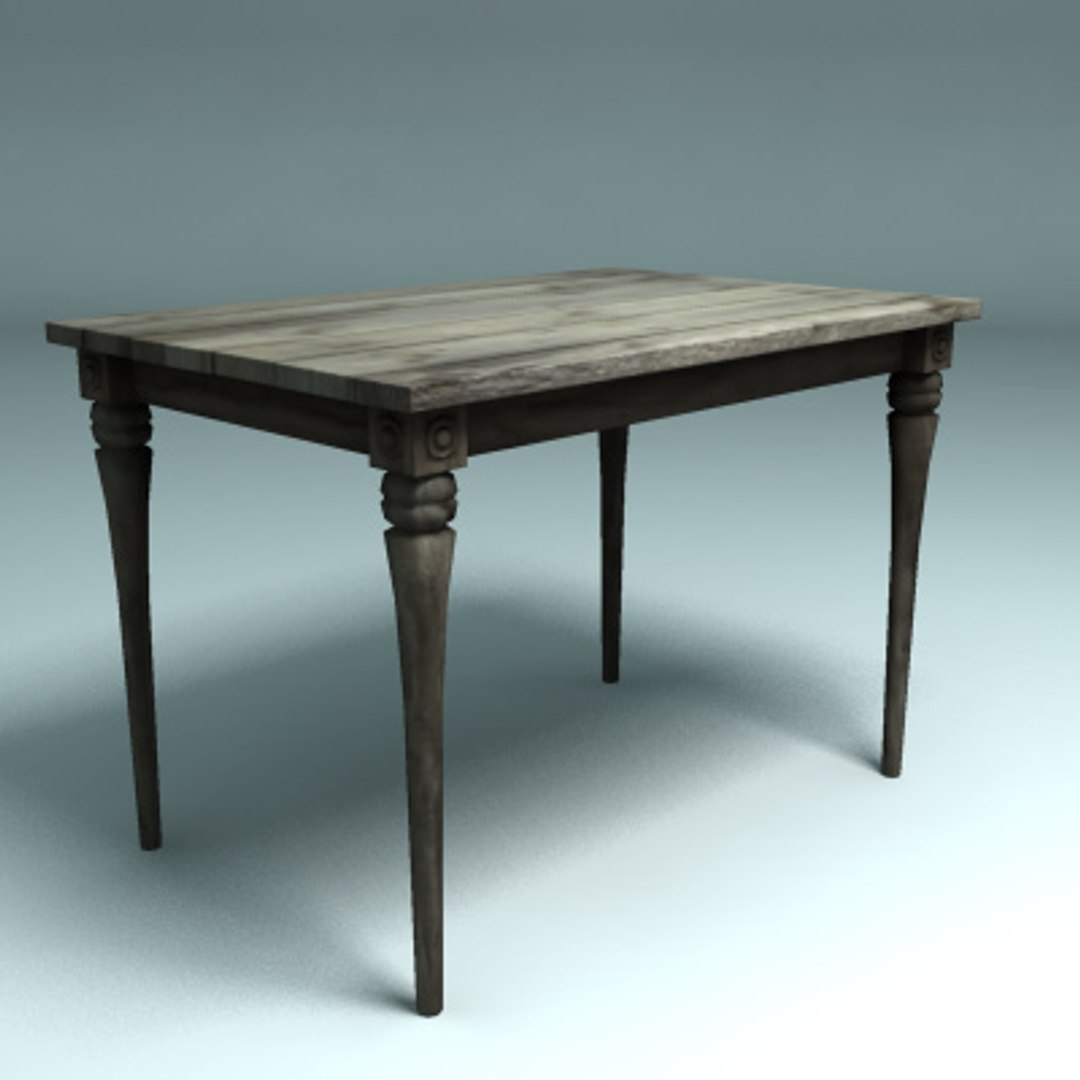Realistic Wooden Table Desk Max