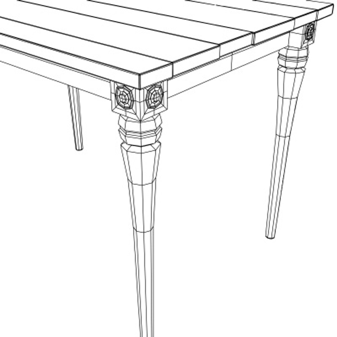 Realistic Wooden Table Desk Max