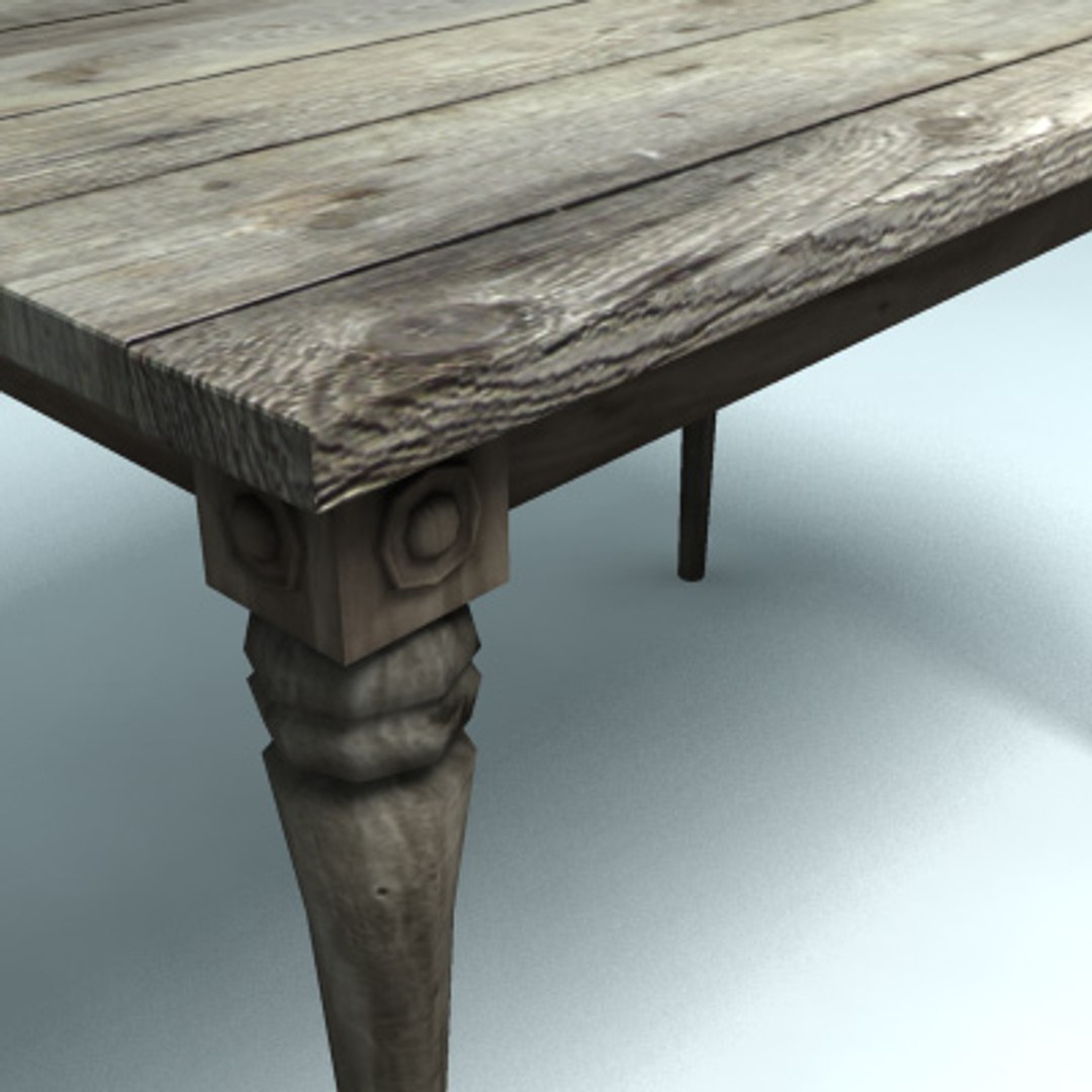 Realistic Wooden Table Desk Max