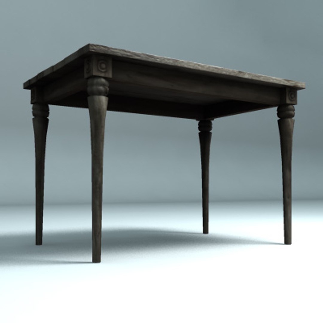 Realistic Wooden Table Desk Max