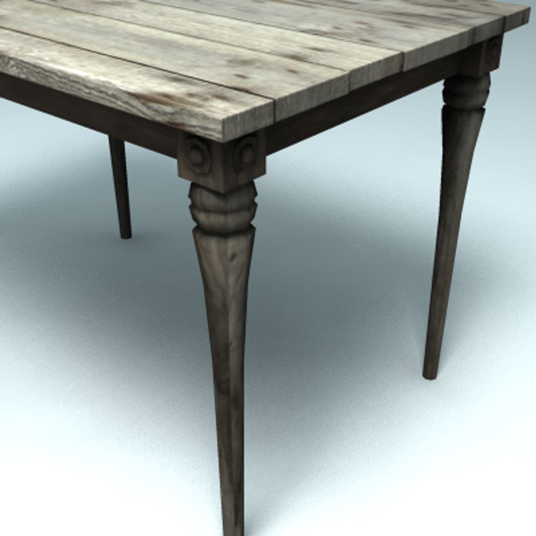 Realistic Wooden Table Desk Max
