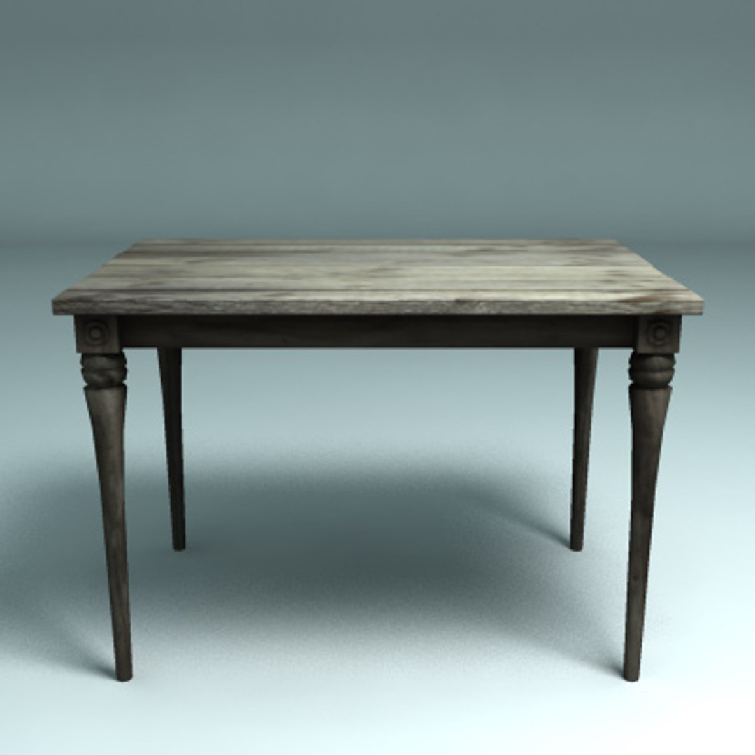 Realistic Wooden Table Desk Max