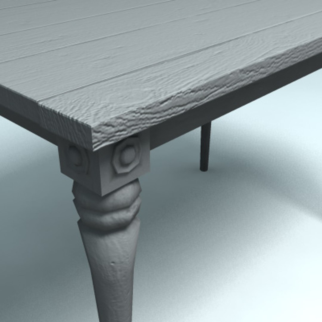 Realistic Wooden Table Desk Max