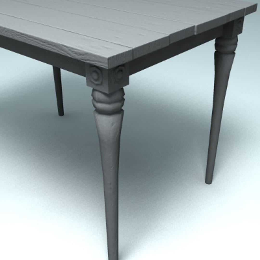 Realistic Wooden Table Desk Max