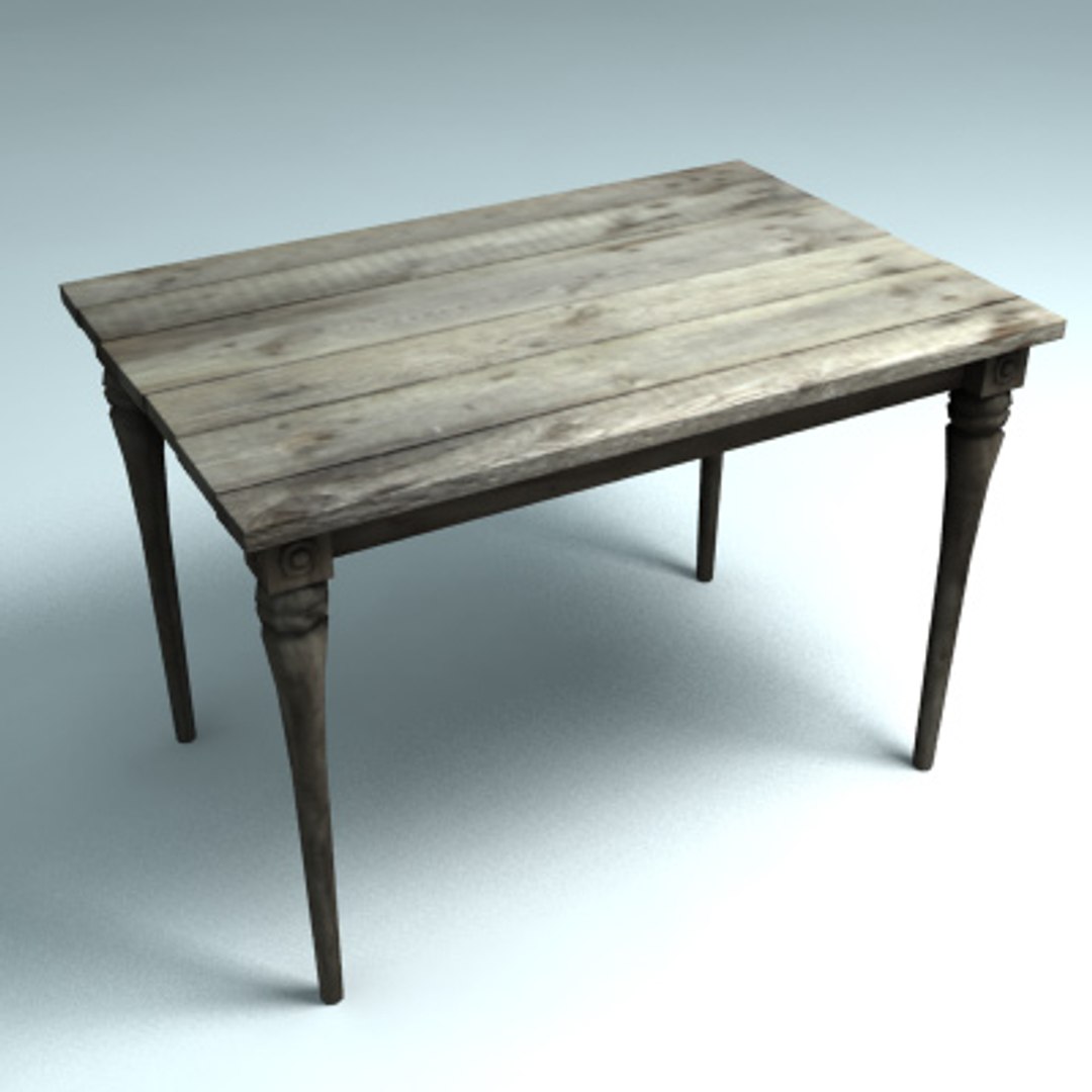 Realistic Wooden Table Desk Max