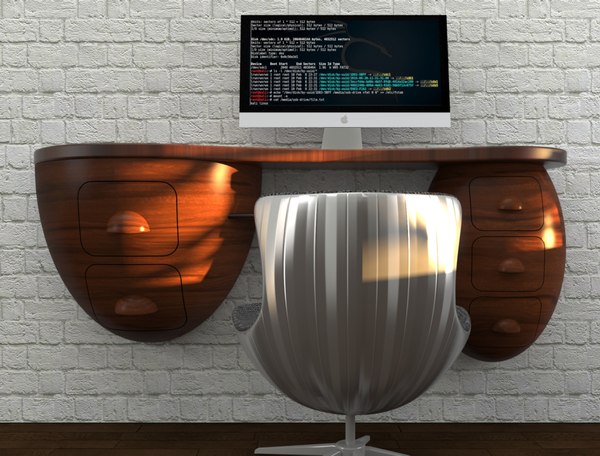 Computer table 3D model - TurboSquid 1213872